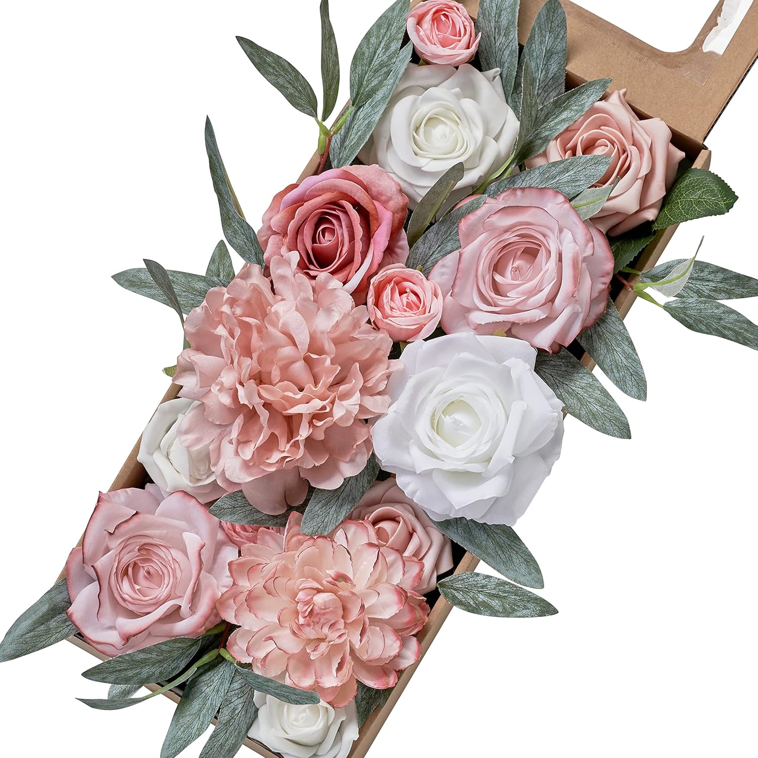 YEEFLORA Artificial Flowers, Pink Fake Flower with Stems for Wedding ...