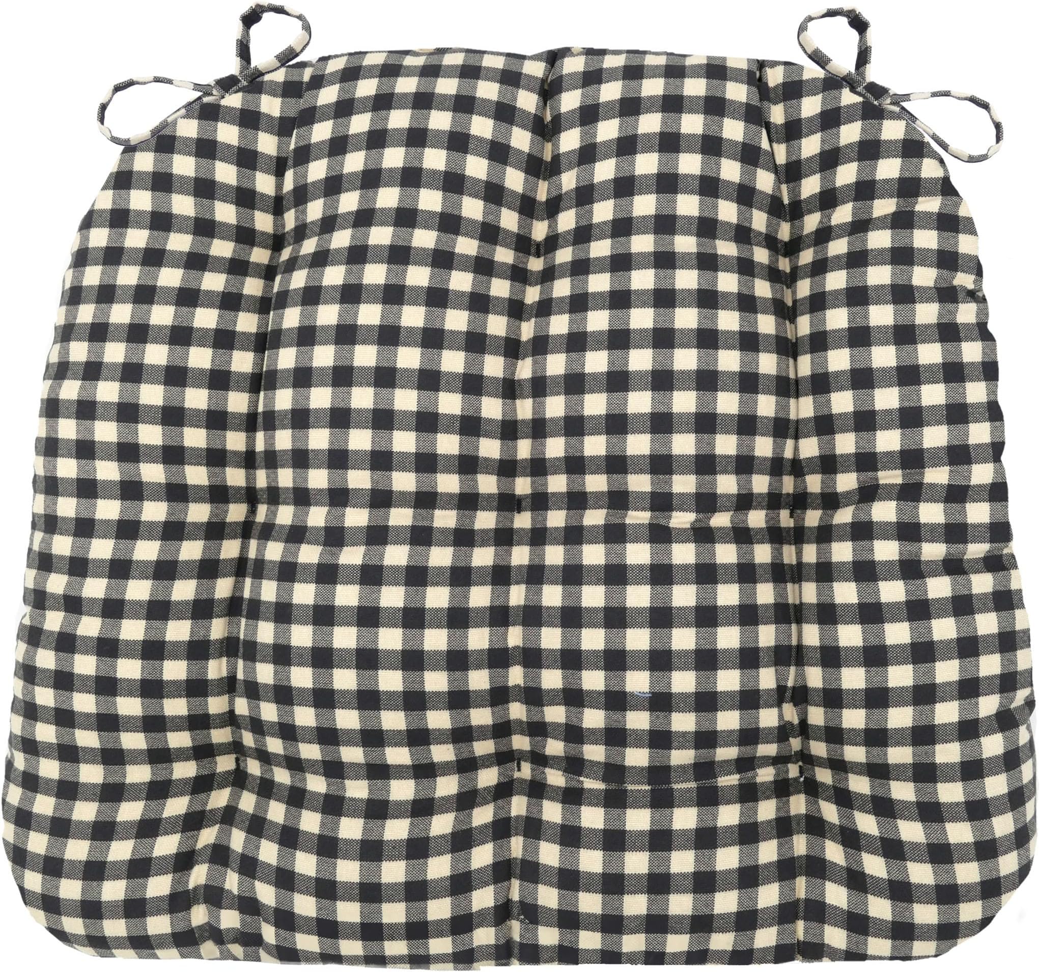 Amazon.com: Buffalo Check Tufted Chair Seat Cushions, 2-Pack, Grey - 16 ...