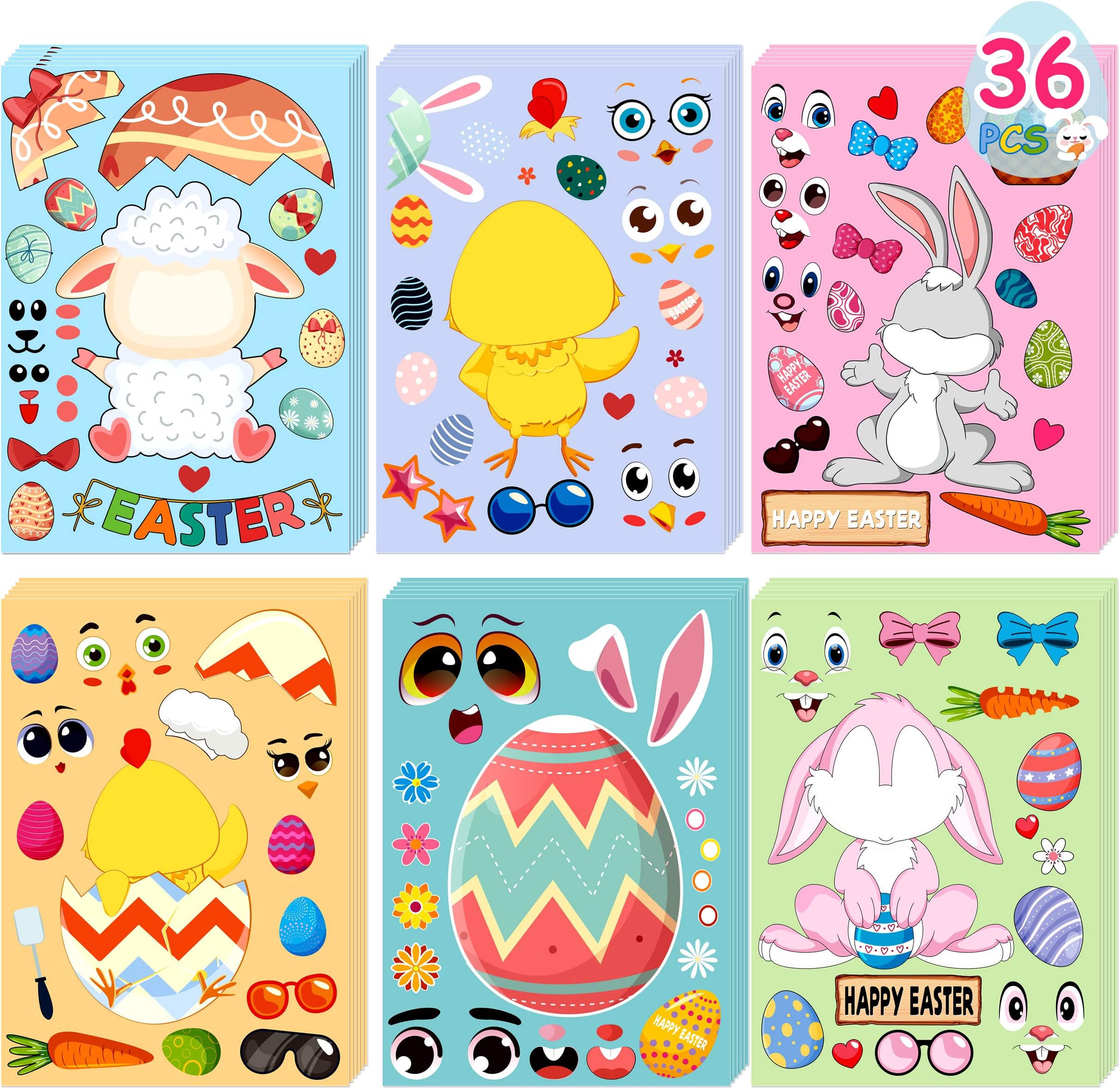 Amazon.com: UPINS 48 Sheets Easter Stickers for Kids, Spring Stickers ...