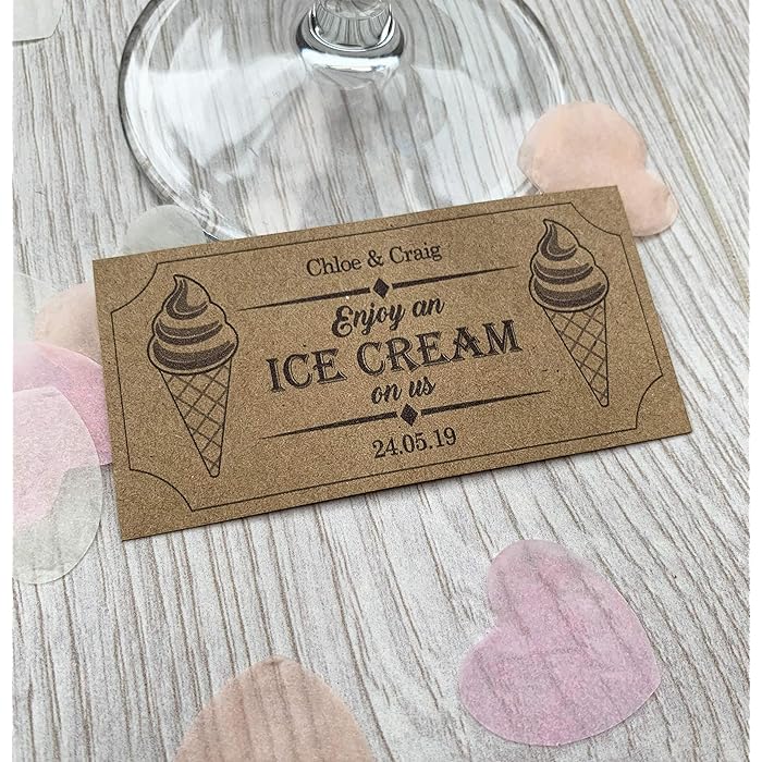 Buy Ice Cream Tokens personalised tickets Brown Kraft Coupon - Cheers ...