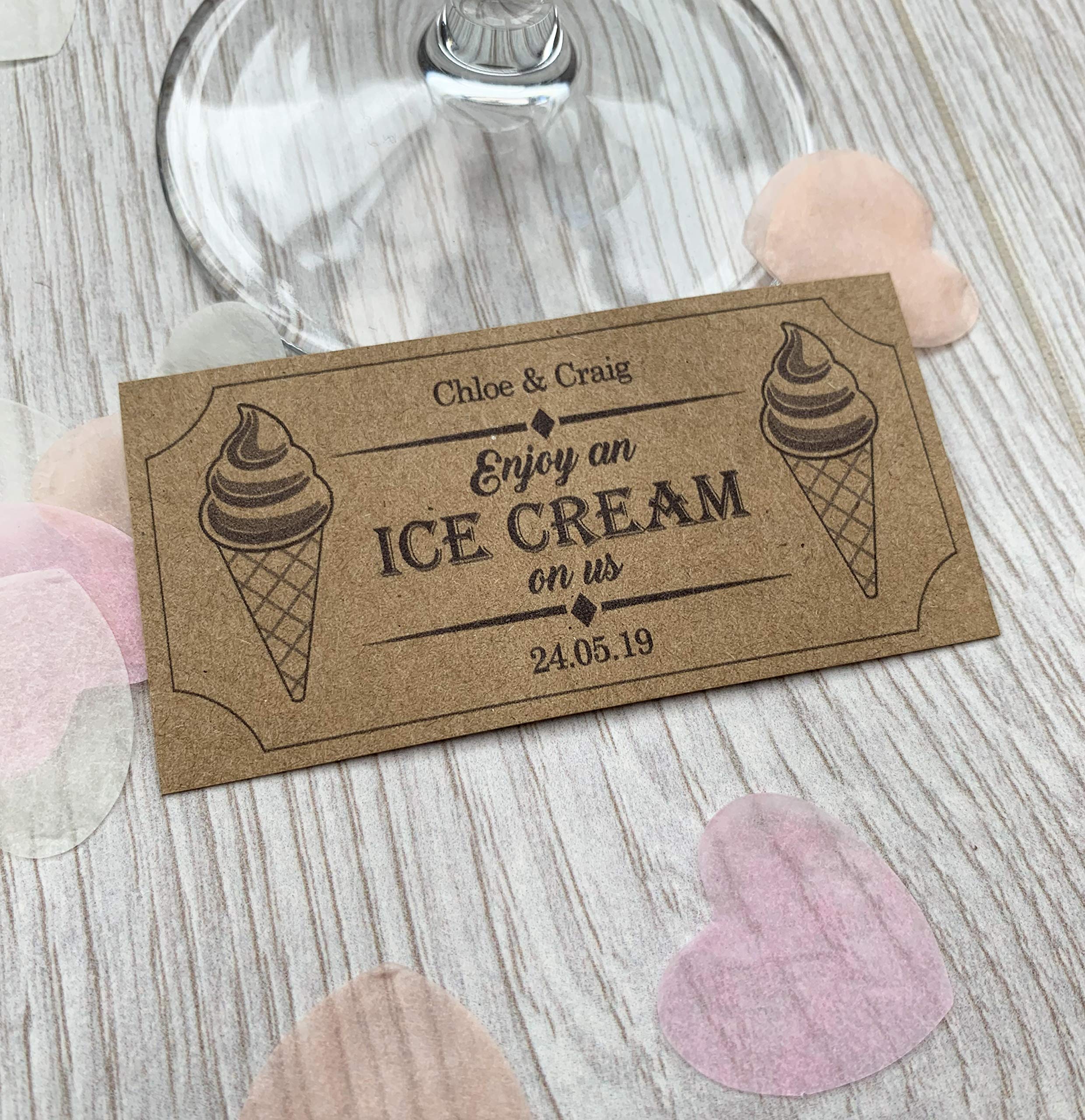 Buy Ice Cream Tokens personalised tickets Brown Kraft Coupon - Cheers ...