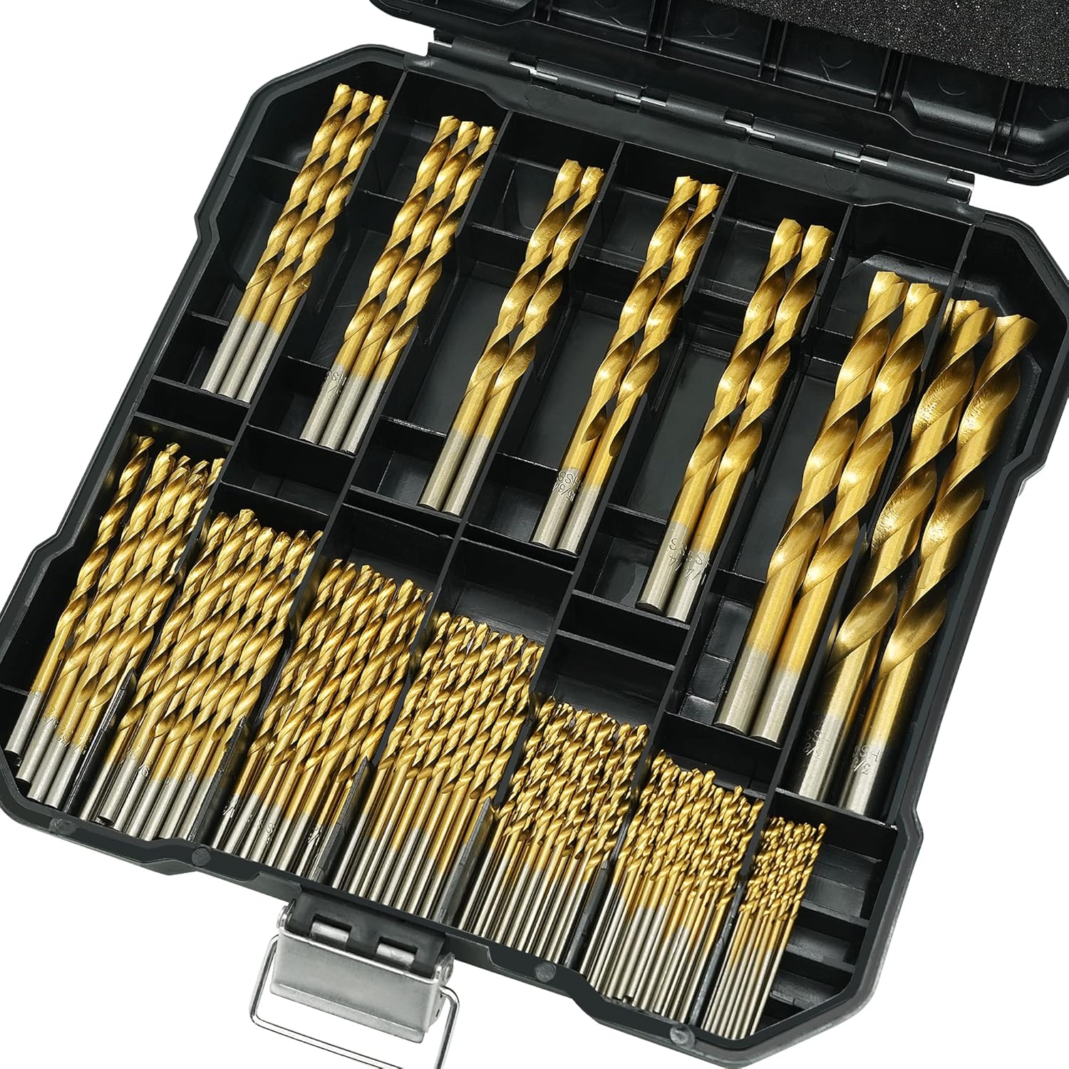 BeHappy Drill Bit Set 99 Pcs, Titanium Coated Drill Bit Set, Drill Bits for Metal and Wood, High ...