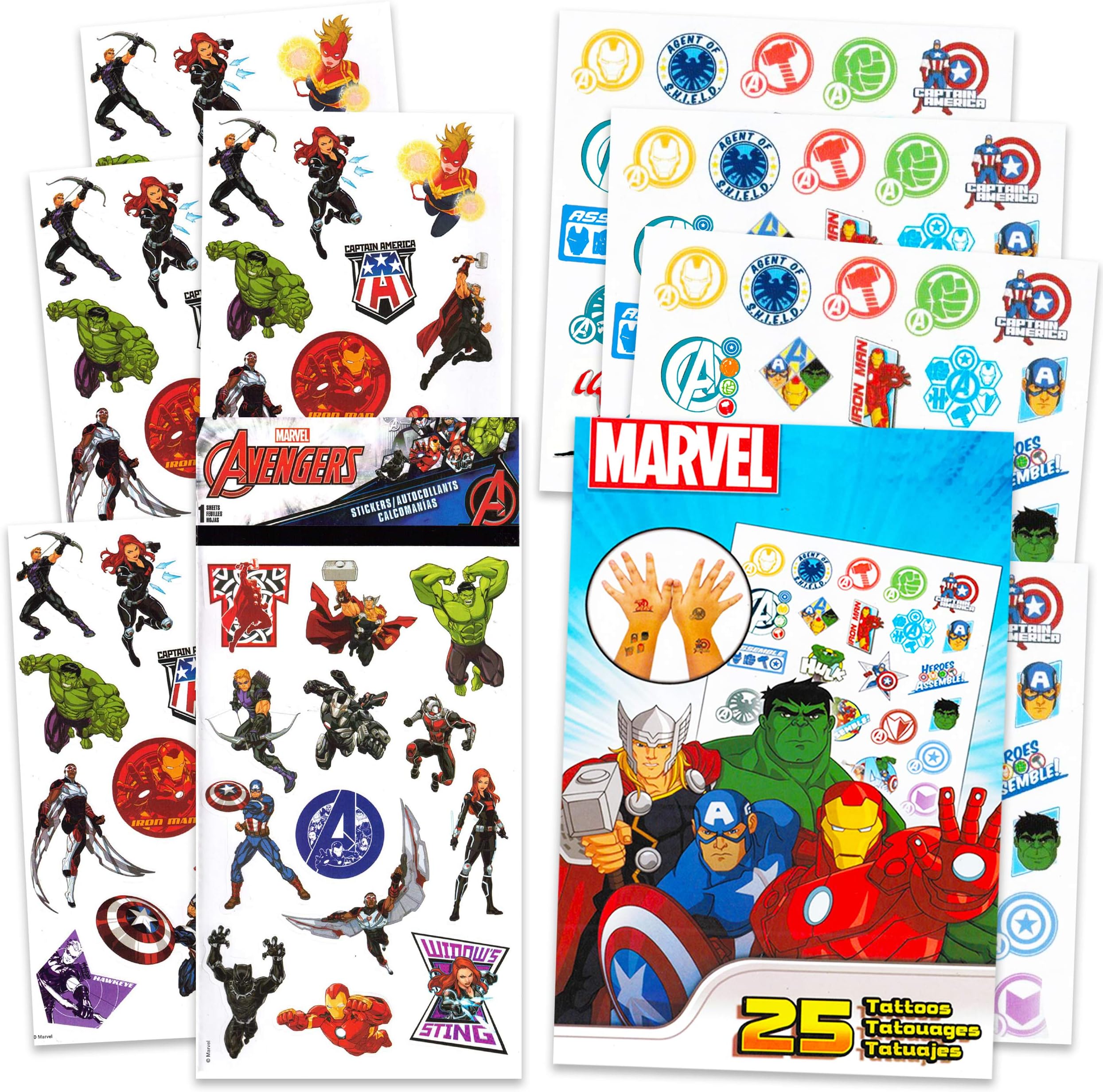 Amazon.com: Marvel Avengers Party Favors 8 Pack Bundle ~ 200 Avengers ...