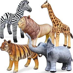 Amazon.com: Jet Creations Wildlife Safari Inflatable Animals 5-Pack ...