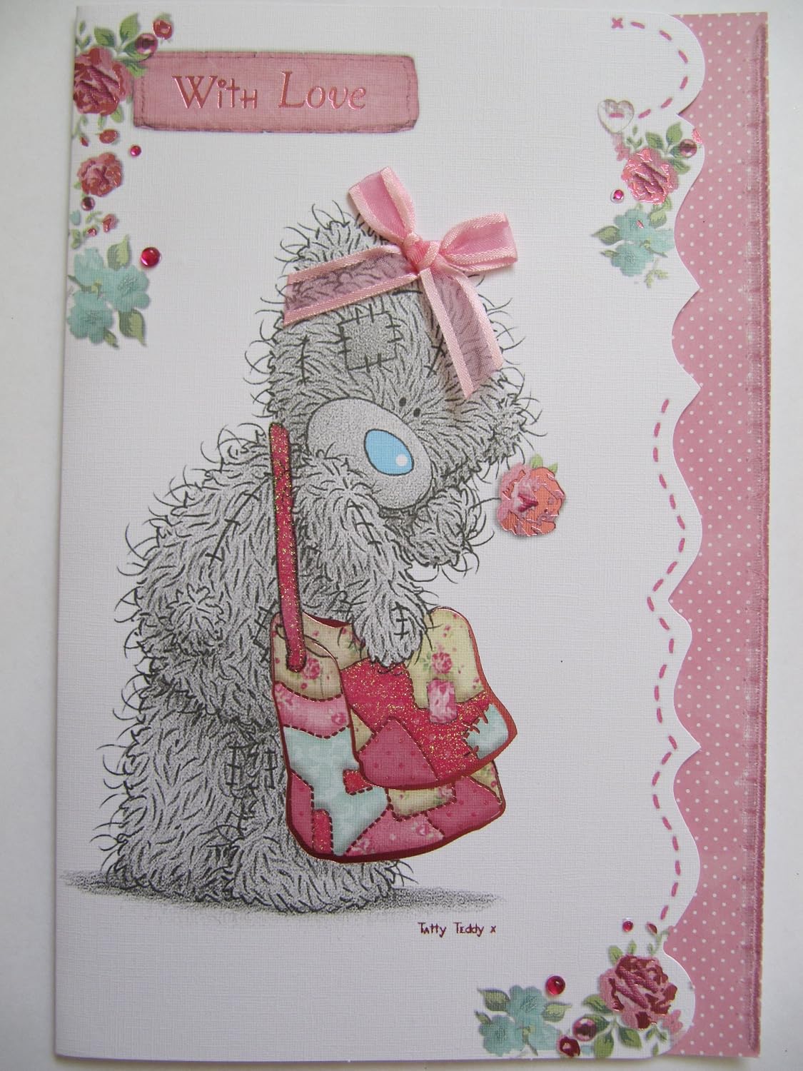 Amazon.com: ME TO YOU TATTY TED GLITTERED BAG & SOFT RIBBON WITH LOVE ...