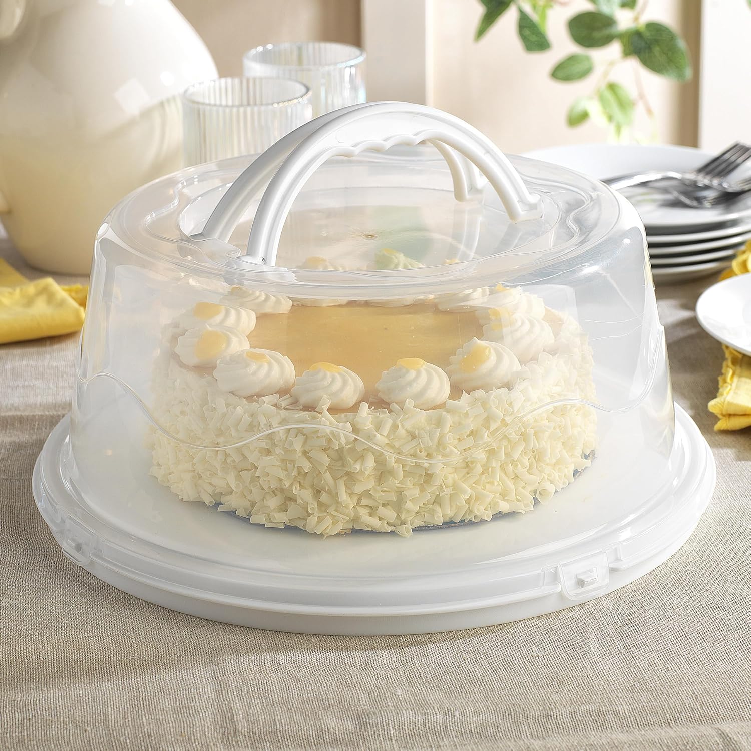 Amazon.com: MosJos Round Cake Carrier, BPA-Free Plastic Cake Keeper ...