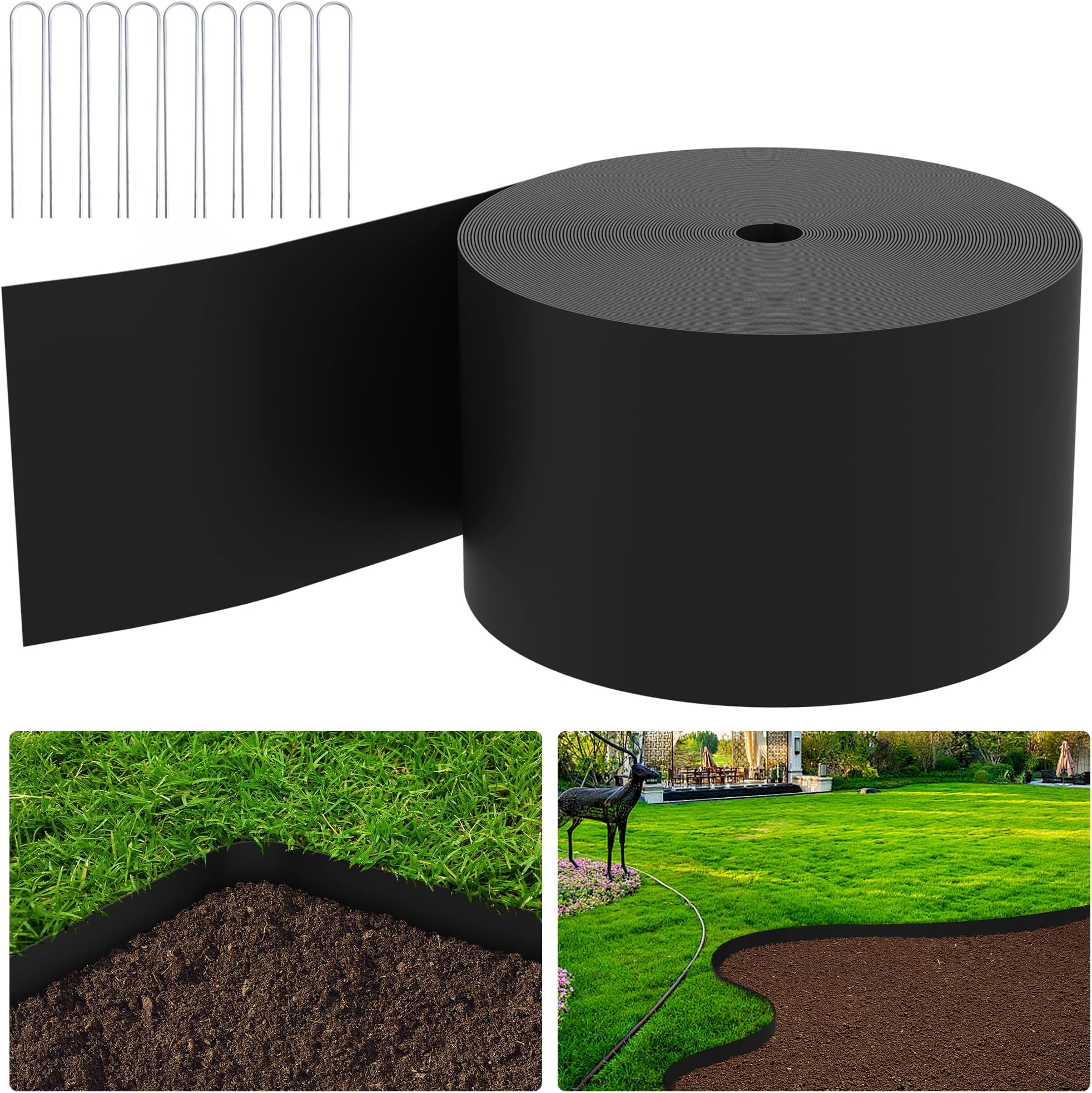 PLASTIC GARDEN GRASS LAWN EDGE FLEXIBLE EDGING BORDER FENCE WALL ...