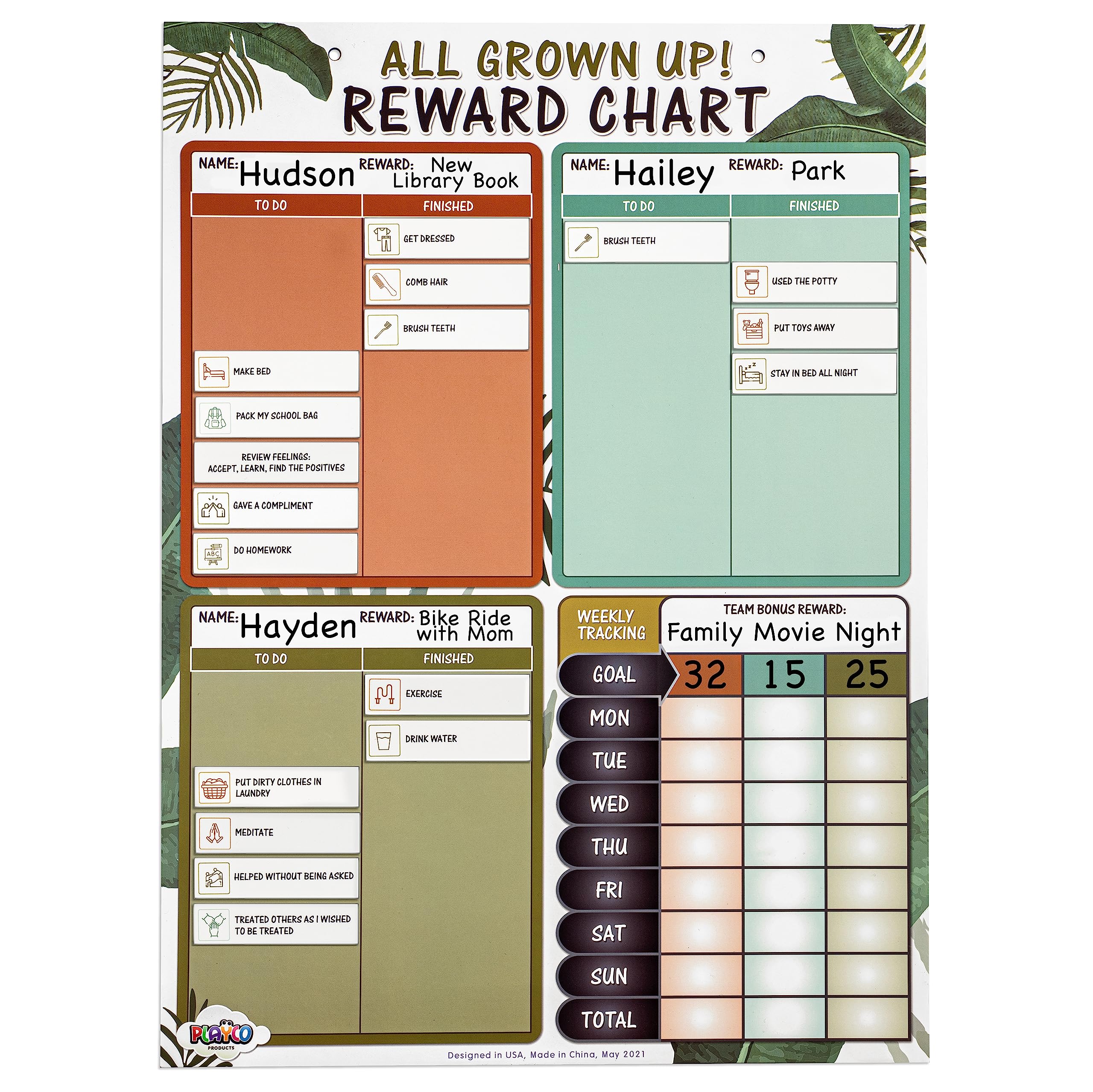 Pre Filled Printable Chore Chart