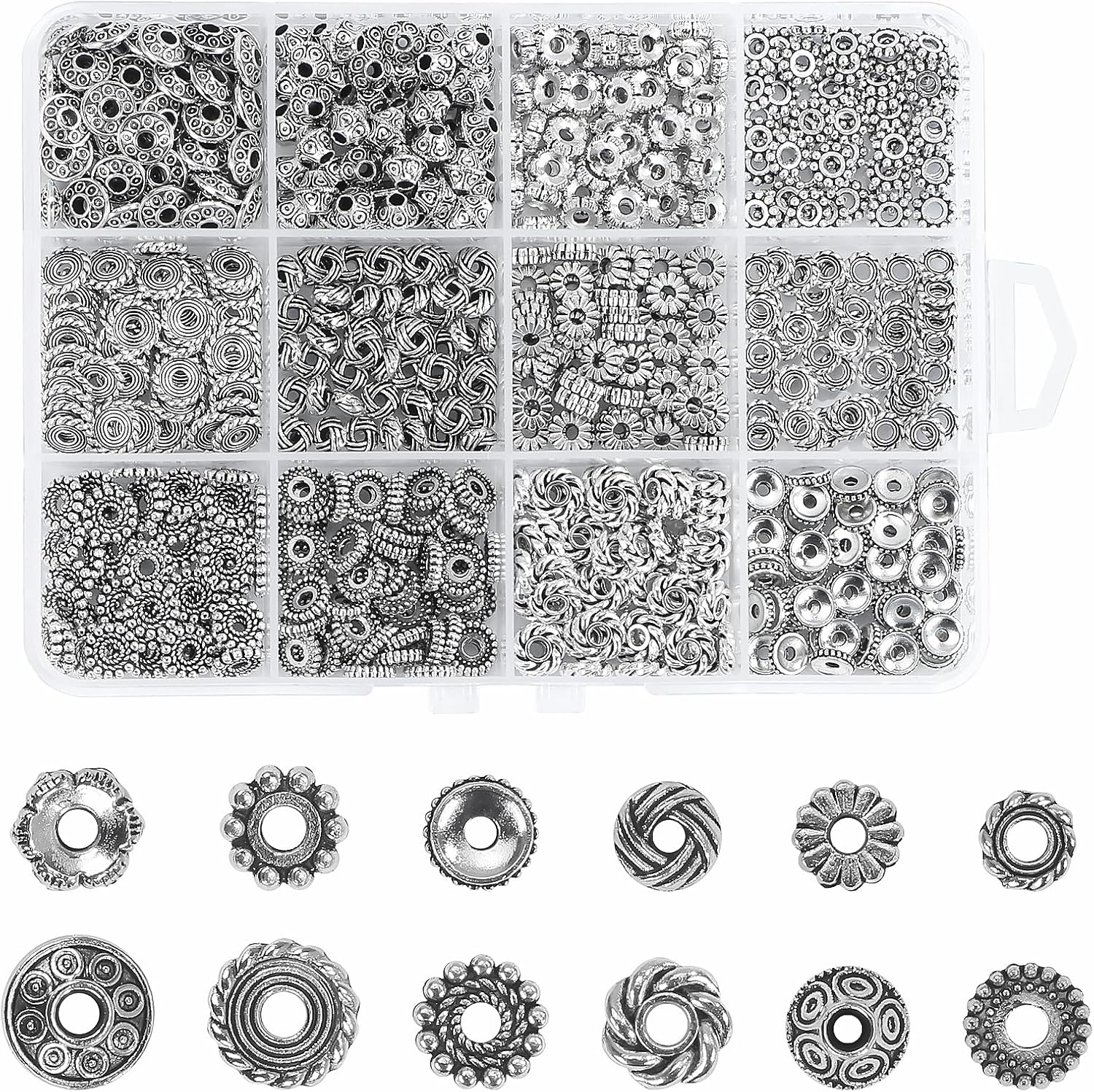Amazon.com: 600pcs Silver Spacer Beads for Jewelry Making- 5-8mm Metal ...