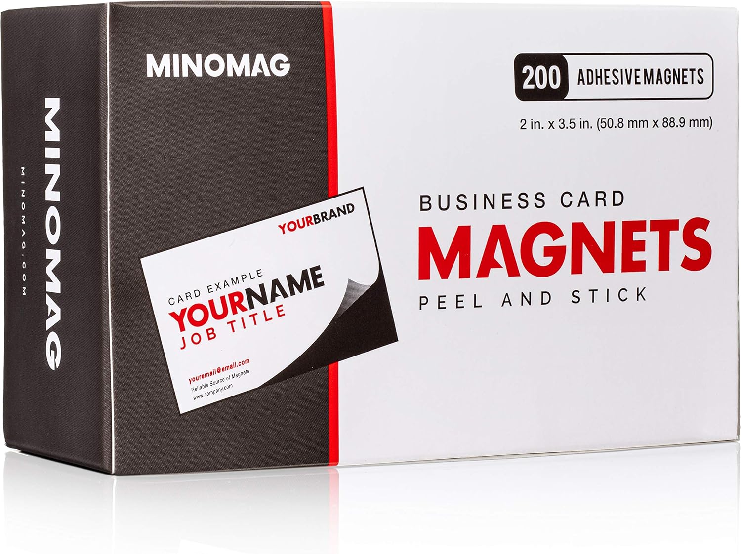 Amazon.com: Minomag Business Card Magnets (Box of 200) | Peel and Stick ...