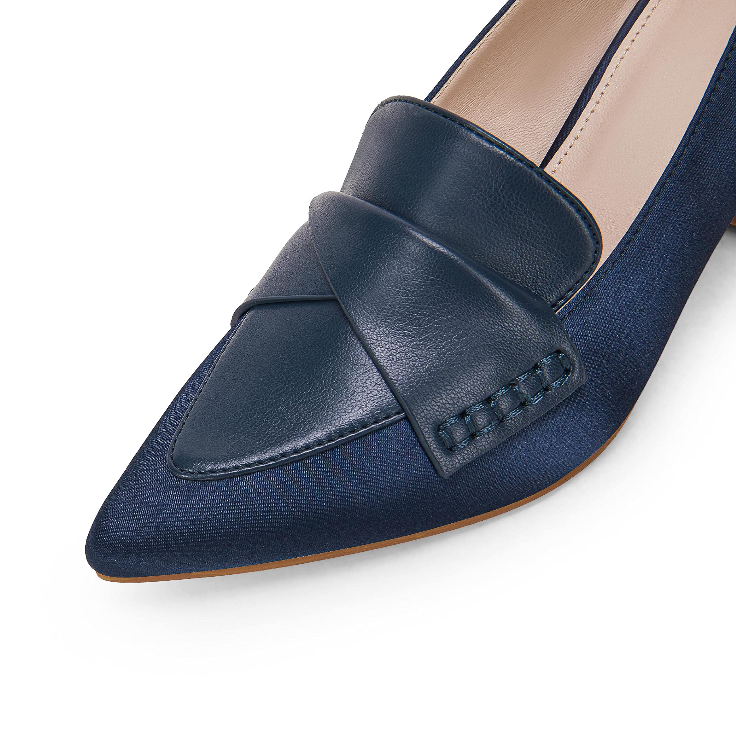 Snapklik.com : Womens Chunky Block Low Heels Pumps Stitching Retro Work ...