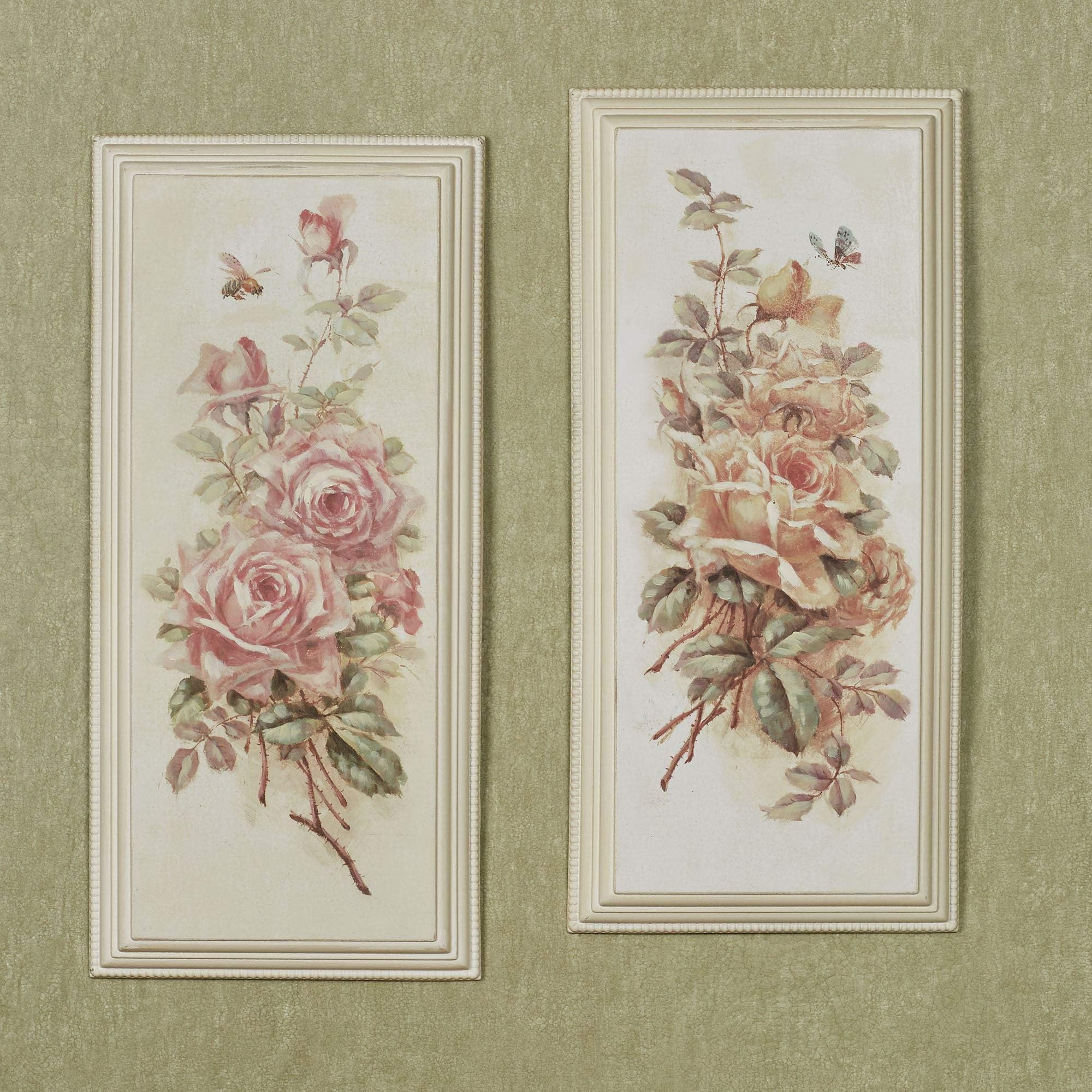 Amazon.com: Elegant Roses Wall Plaques Multi Pastel Set of Two : Home ...
