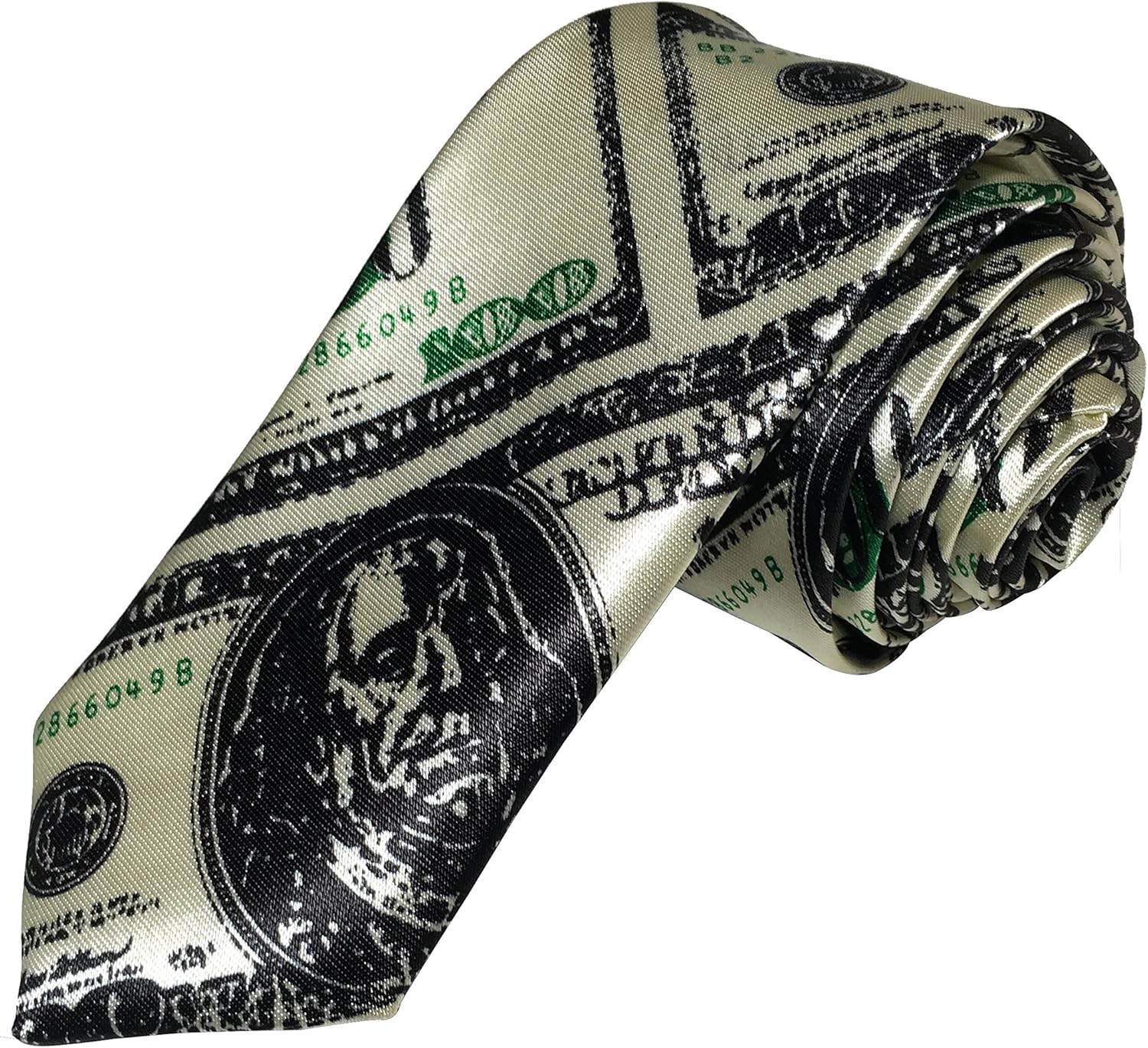 Fashion Ties By Outer Rebel Outer Rebel Dollar Money Skinny Tie, Green ...