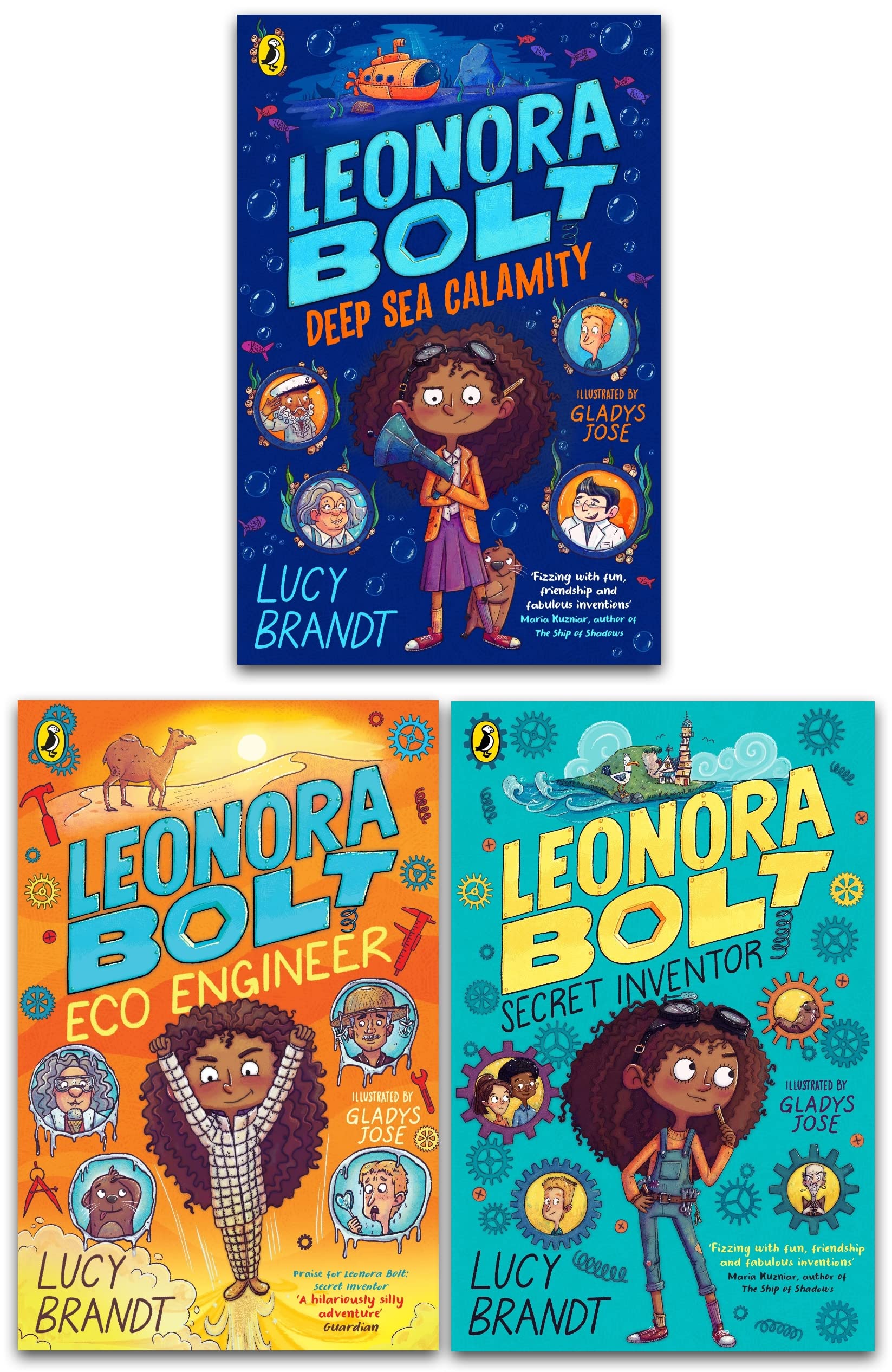 Leonora Bolt Series 3 Books Set by Lucy Brandt (Secret Inventor, Deep ...