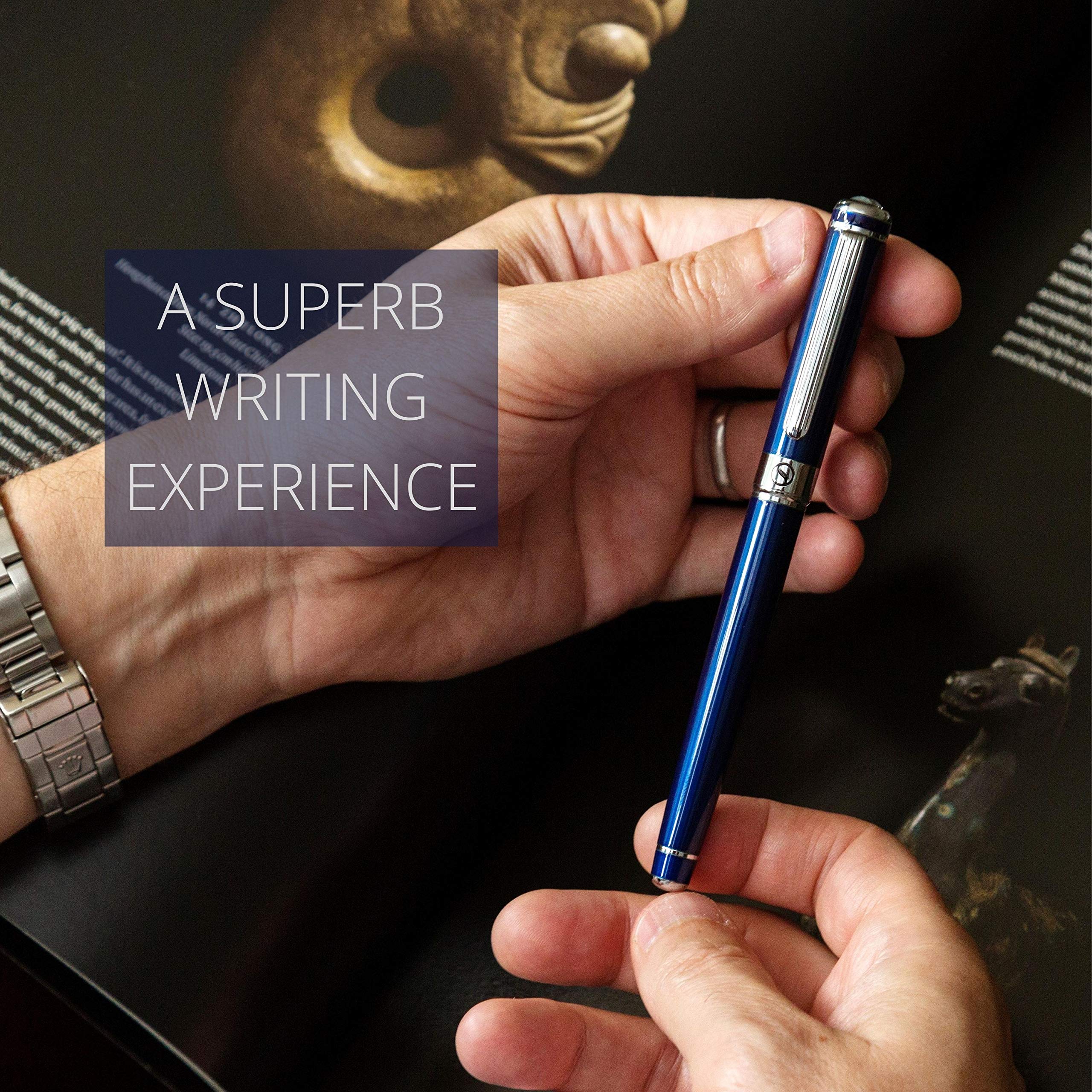 Snapklik.com : Scriveiner Midnight Blue Rollerball Pen - Stunning Blue ...