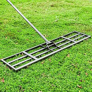 Insaga Lawn Levelling Rake, 107 x 26cm Garden Ground Leveller Lute with ...