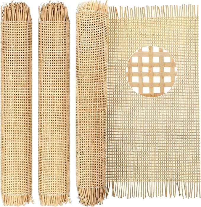 Amazon.com: Windyun 3 Rolls 18" Width Square Rattan Cane Webbing Roll 3 ...