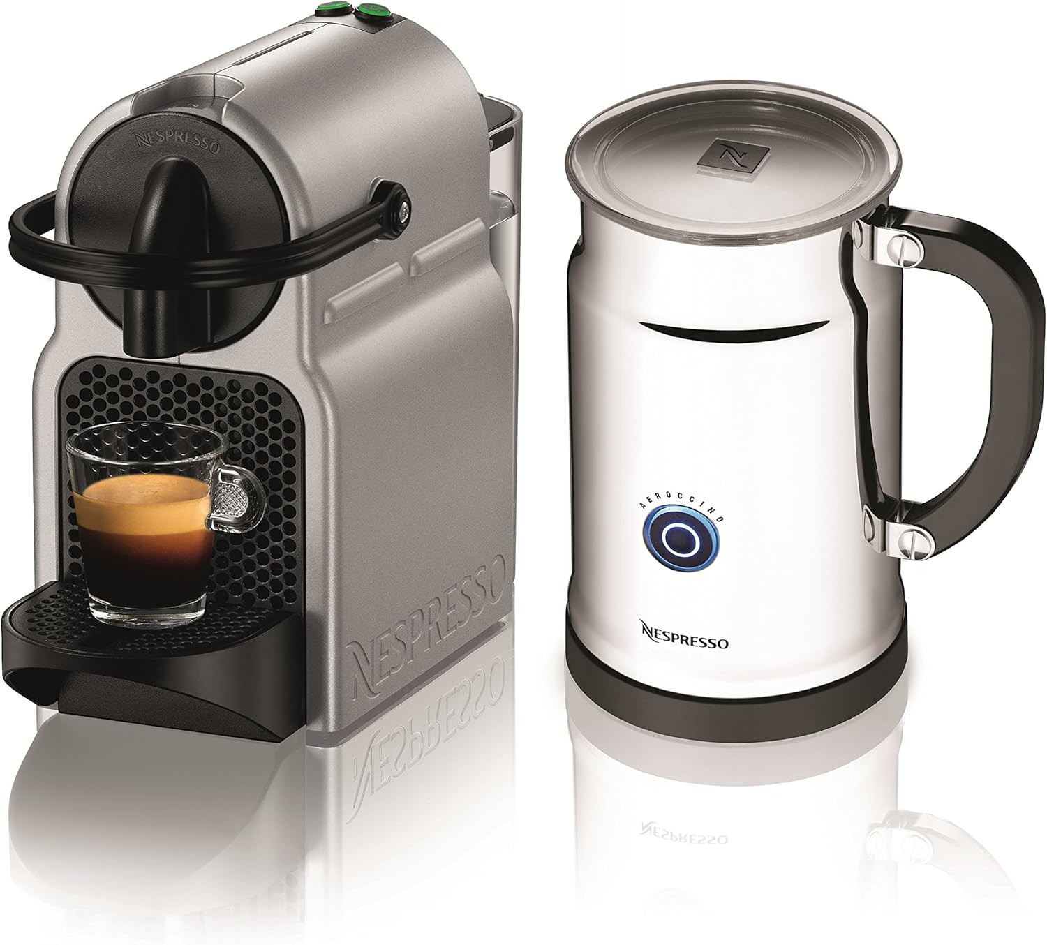 Amazon.com: Nespresso A+D40-US-SI-NE Inissia C40 Silver Bundle, Silver ...