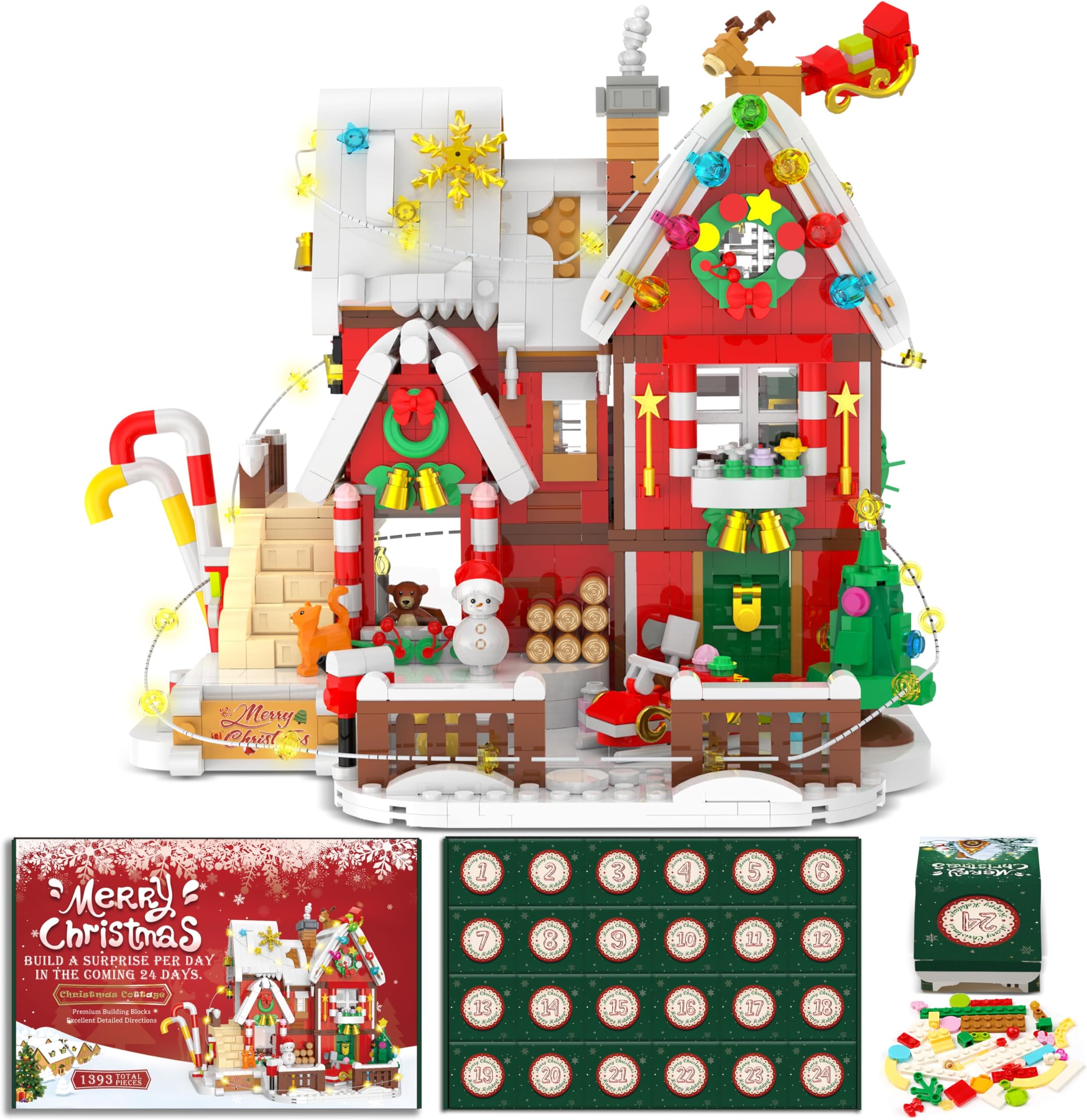 Amazon.com: Advent Calendar 2023 Building Blocks Kit - Christmas ...