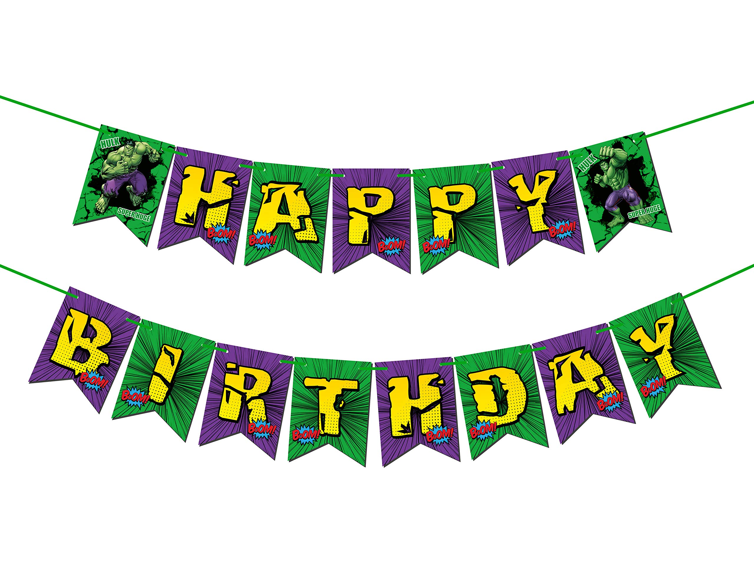 Invincible Hulk Happy Birthday Banner Perfect For Superhero Lovers ...