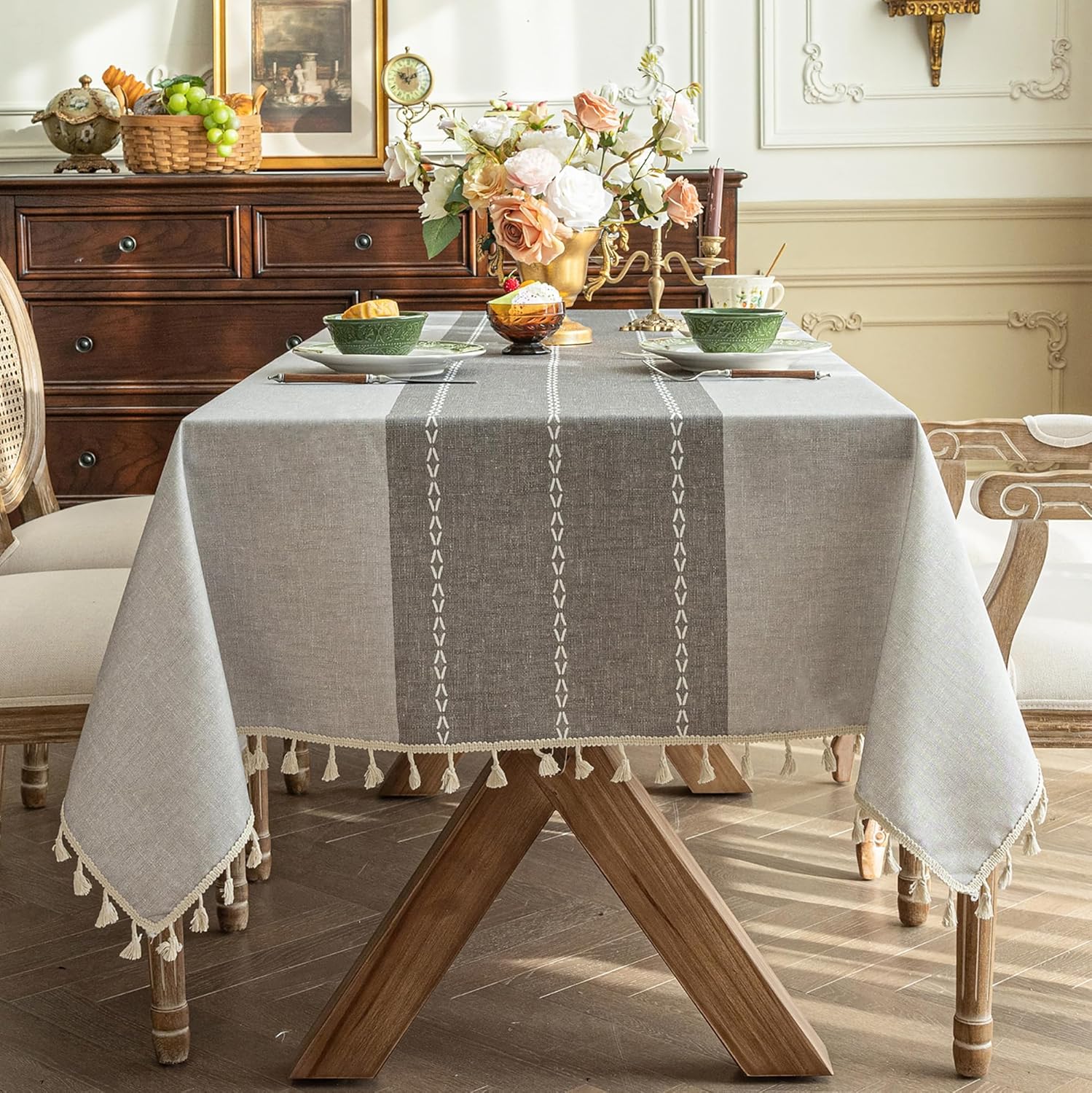 Amazon.com: SXFEIYANG Rustic Table Cloth Waterproof Table Cover Kitchen ...