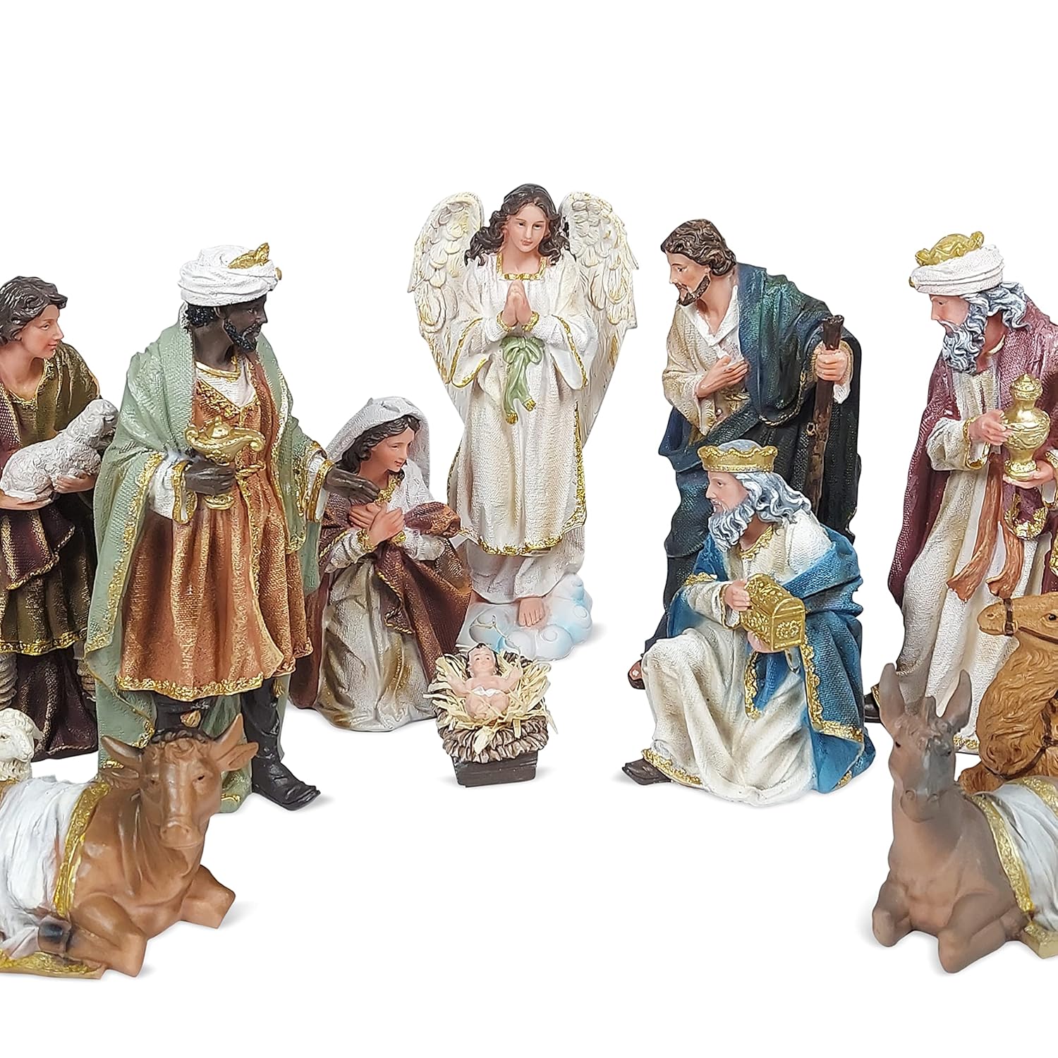 Buy Living Words Premium Christmas Nativity Set (10 inch 12 Piece ...
