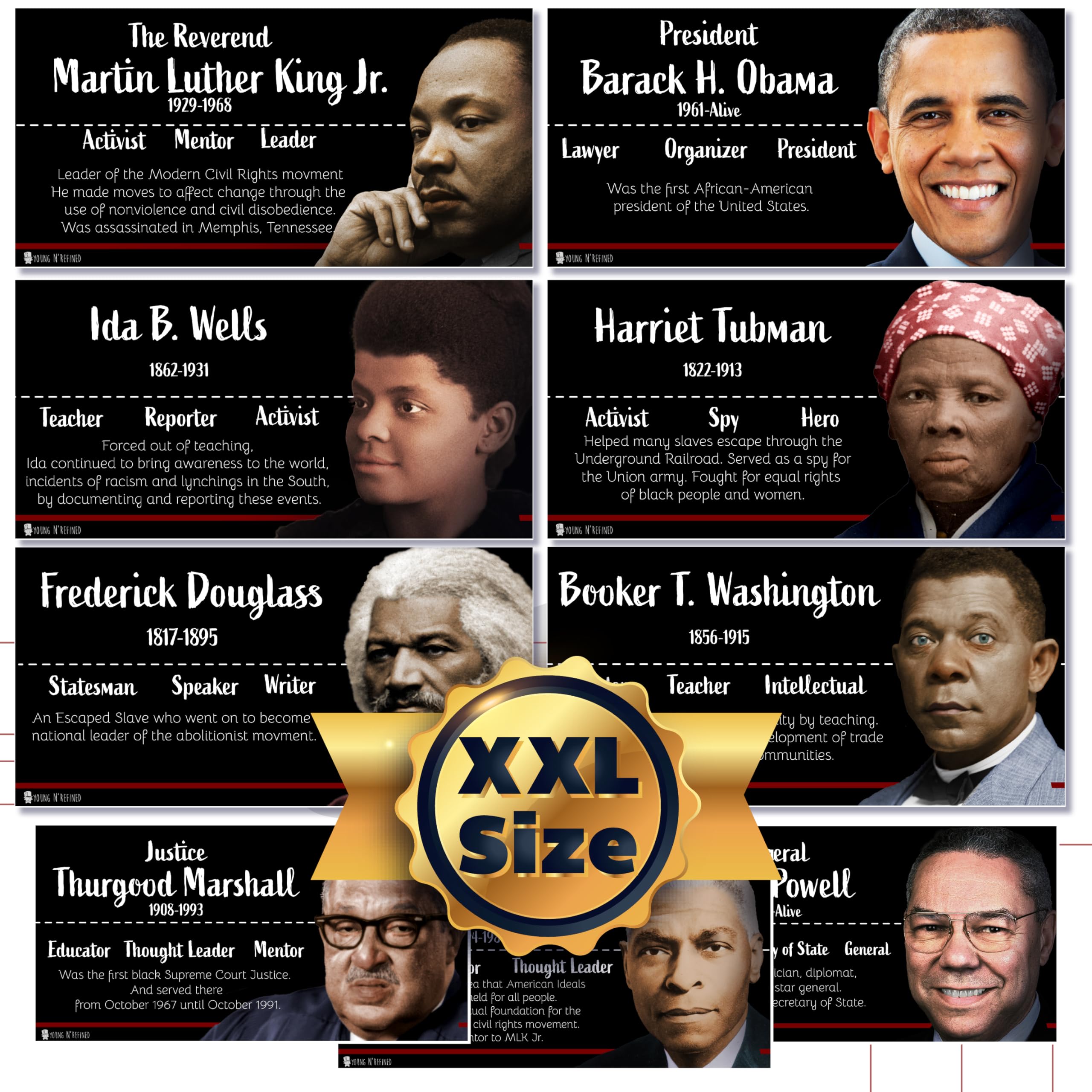 Snapklik.com : Black Heroes Poster Bulletin Board Set, 9 Charts Pack ...