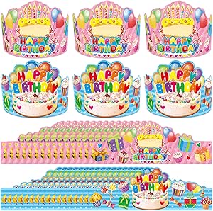 Amazon.com: WorldBazaar Birthday Crowns for Kids Classroom 36 Pack ...
