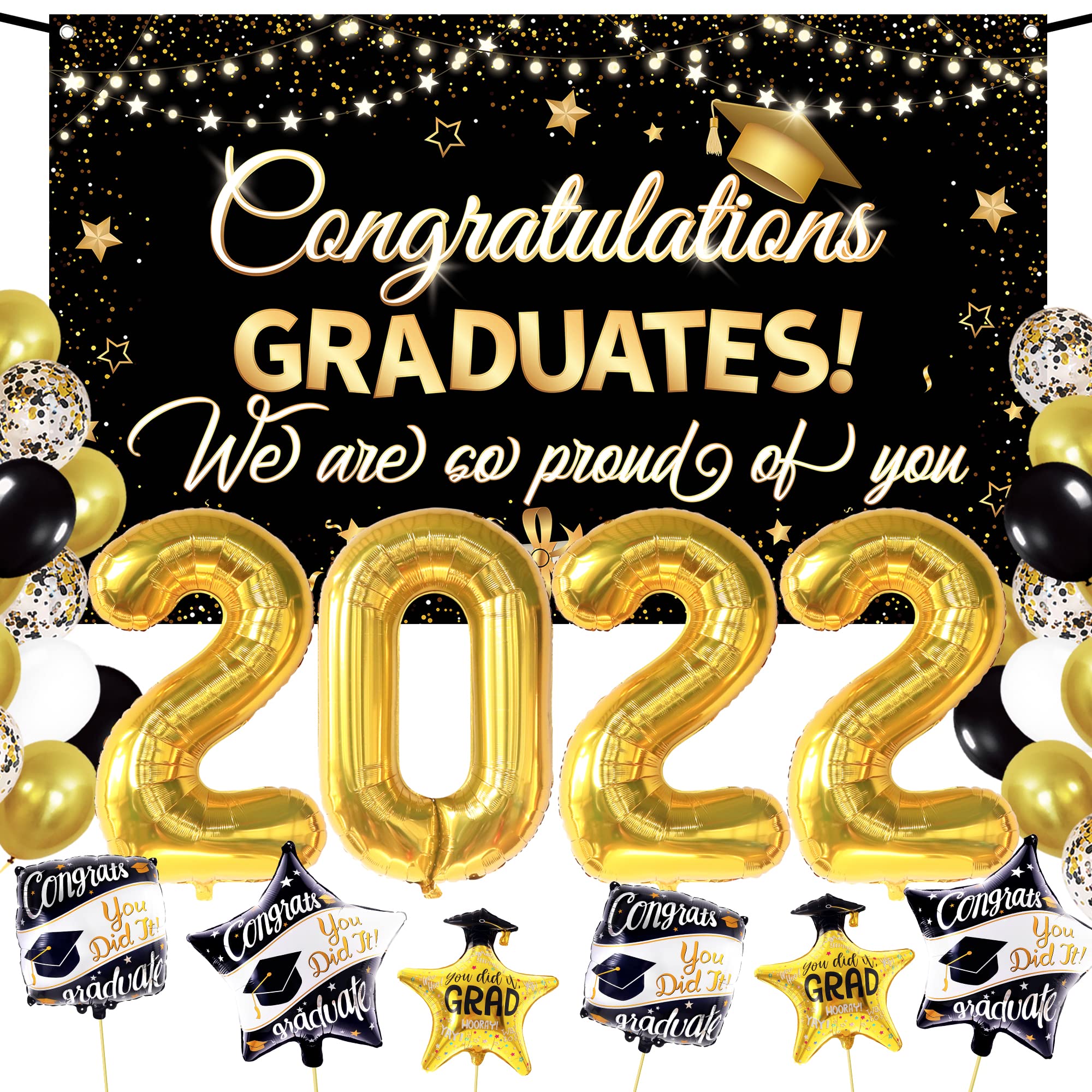 Buy Huge Graduation Decorations 2022 Set - Pack of 42 | We Are So Proud ...