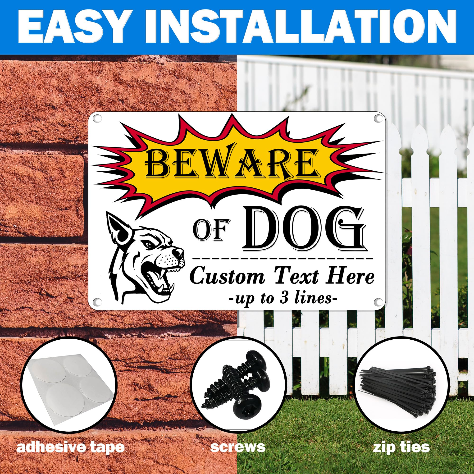 Custom Dog Warning Signs Warning Bad Dog Sign, SKU: S2 4006