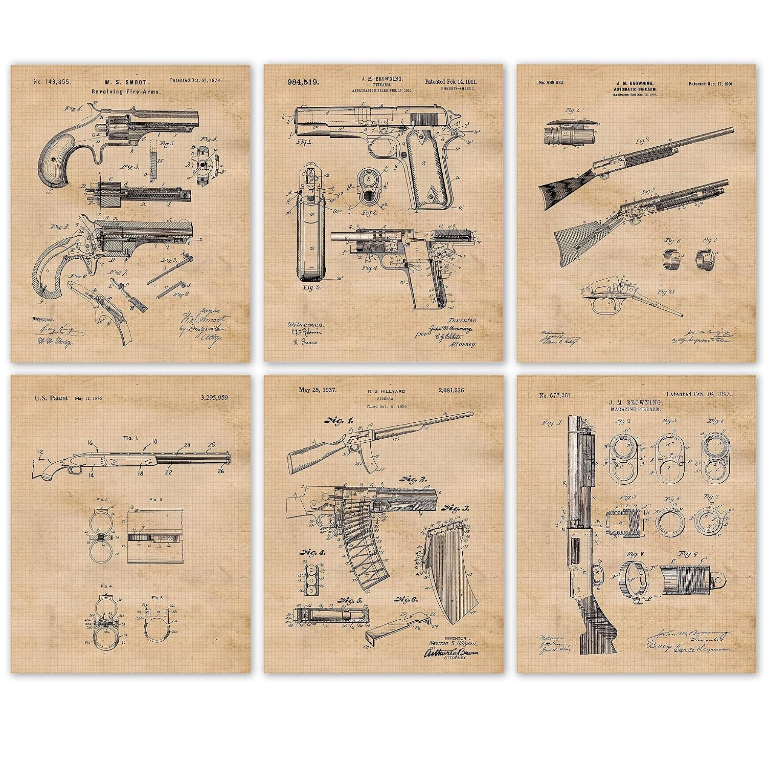 Amazon.com: Classic Remington Firearms Patent Prints, 6 (8x10) Unframed ...