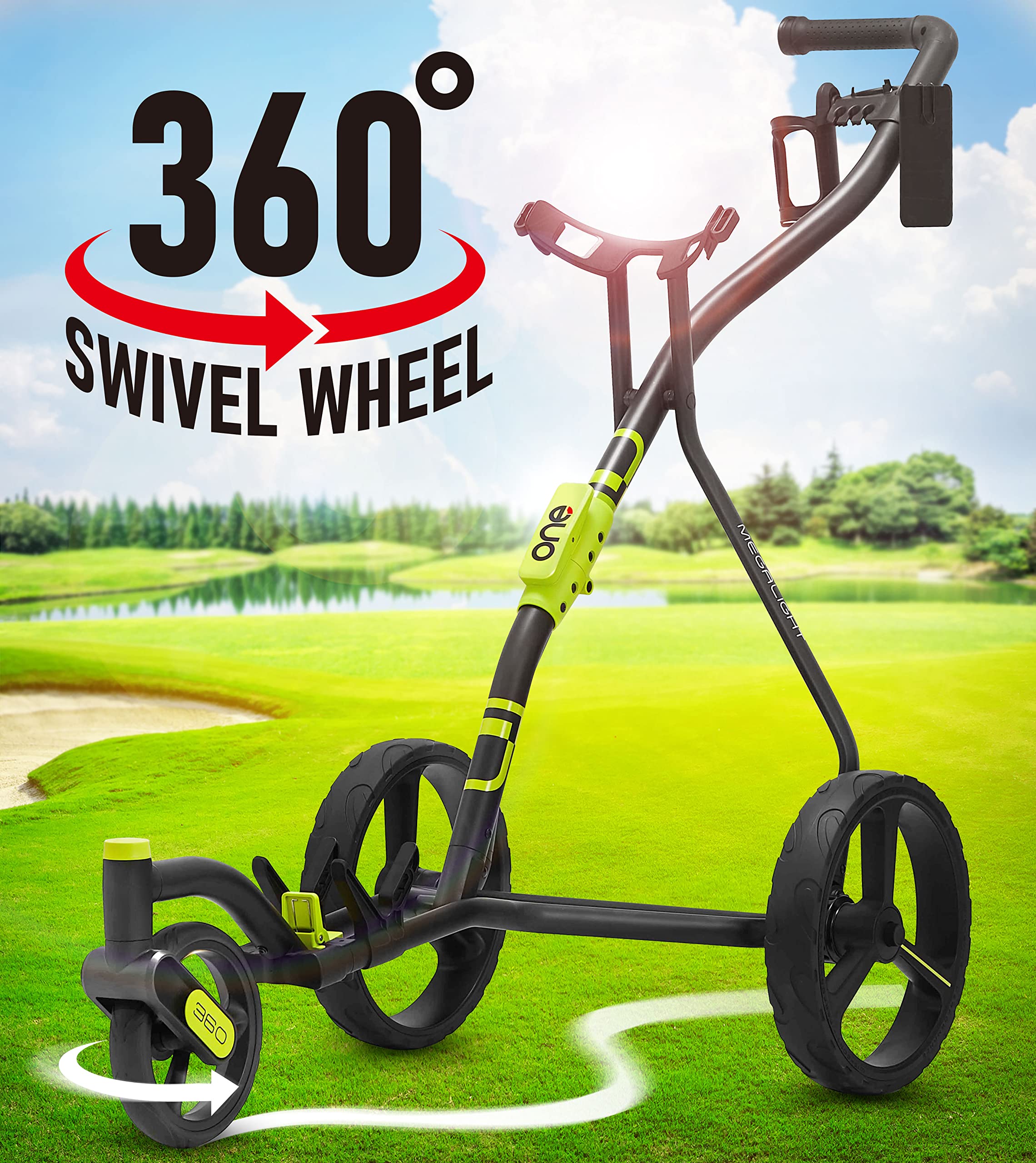 Snapklik.com : TGU Golf Push Carts Golf Cart - Swivel Front Wheel 360 ...