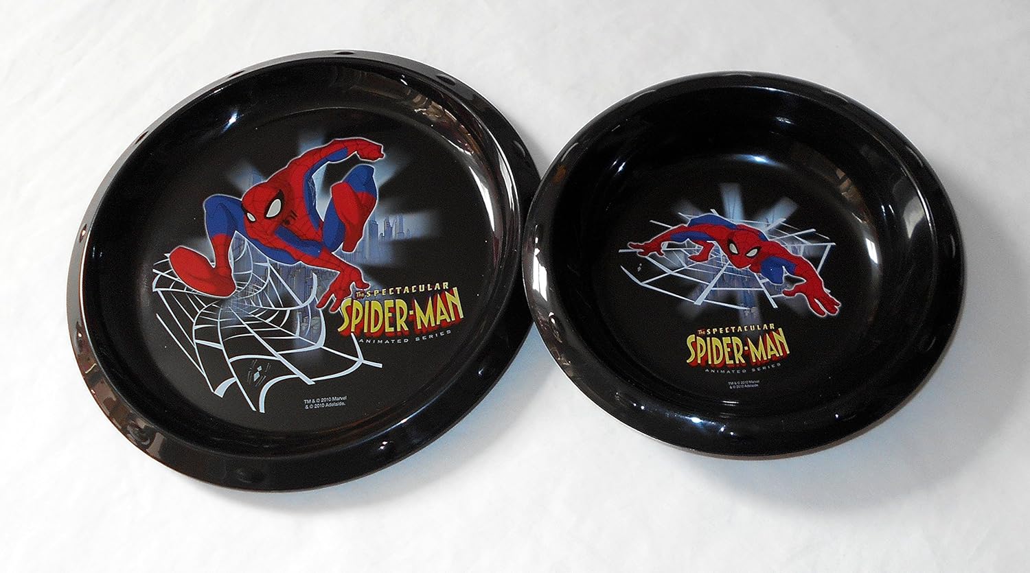 Marvel Spiderman Plate & Bowl Set ~ Black : Amazon.co.uk: Home & Kitchen
