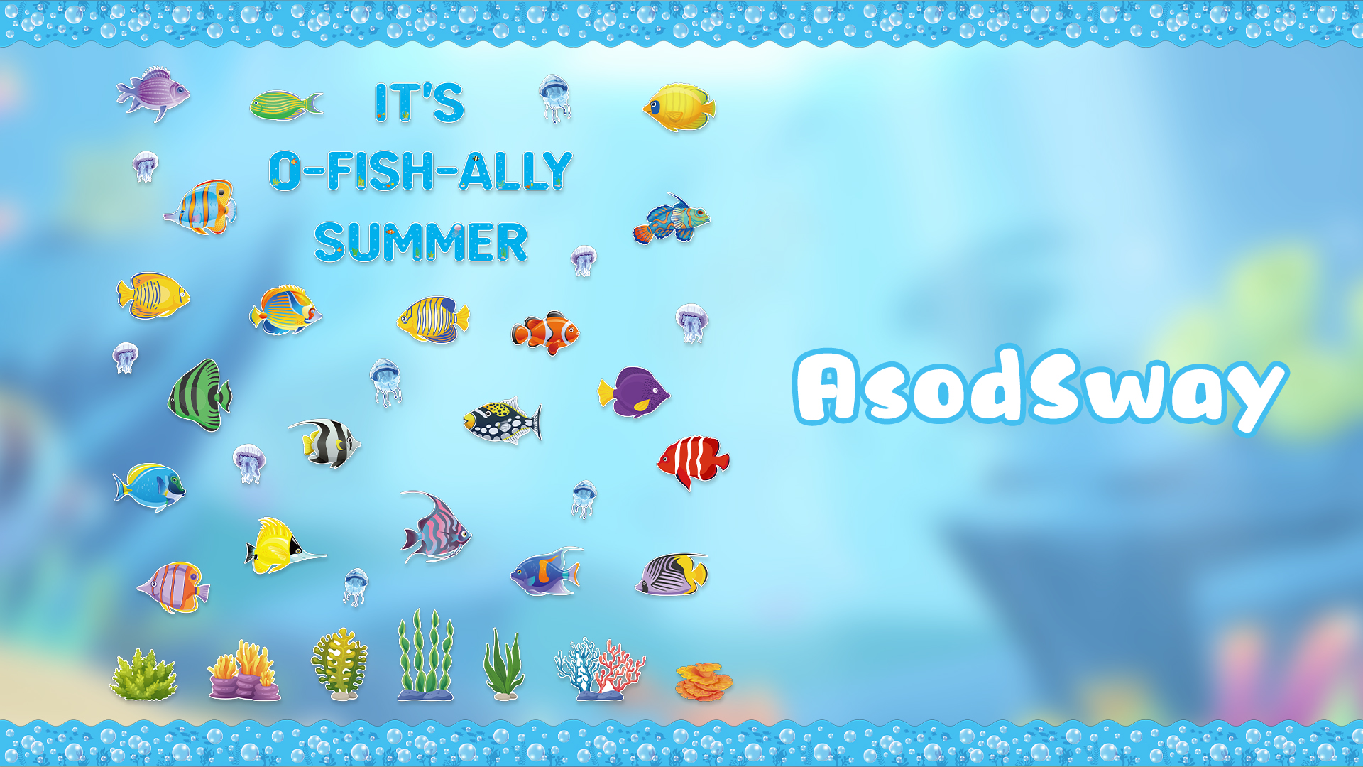 Snapklik.com : 151Pcs Summer Fish Ocean Bulletin Board Cutouts Border ...