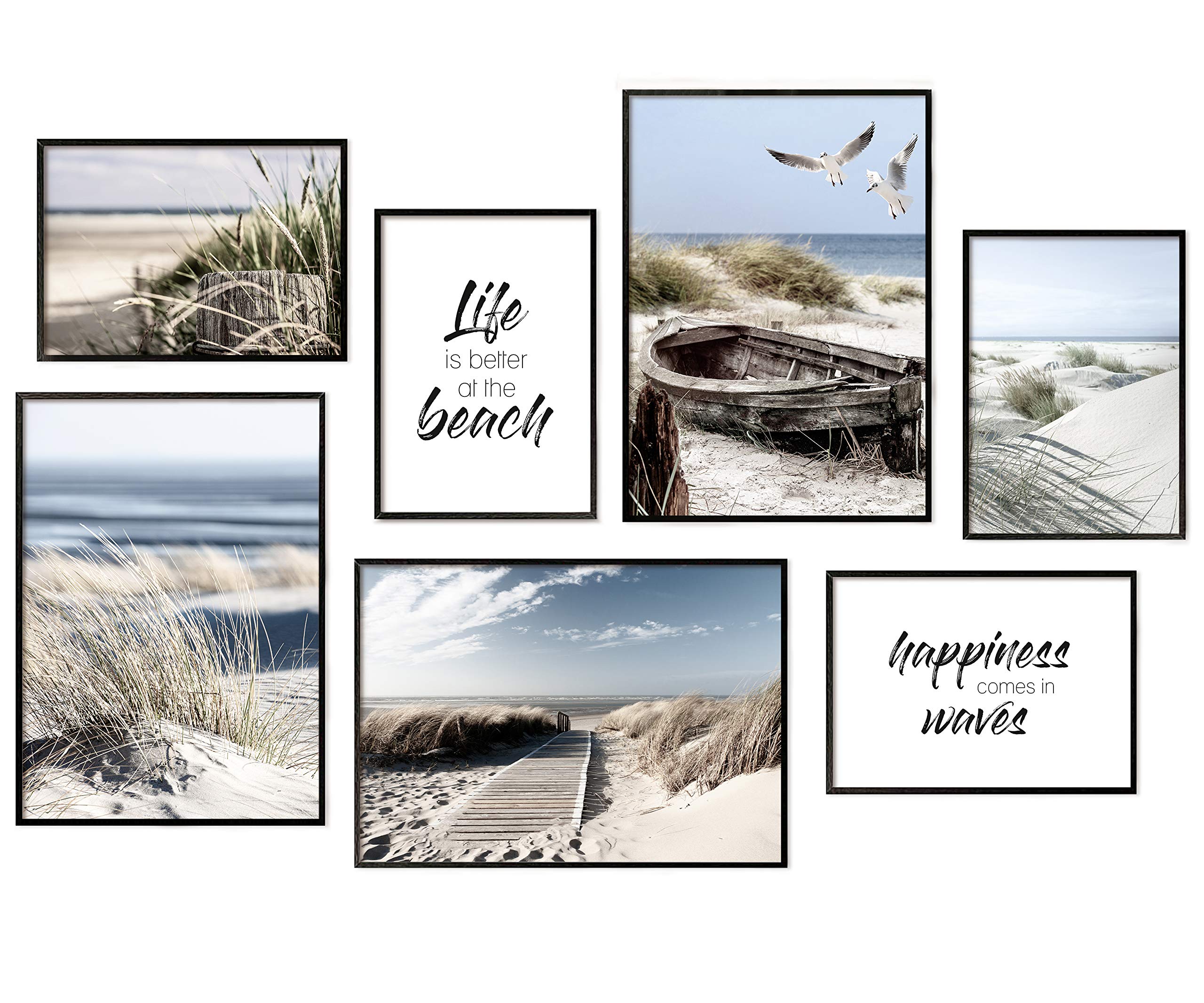 Amazon.de: Hyggelig Home Premium Poster Set - 7 harmonische Strand Bilder - Meer Urlaub Ostsee ...