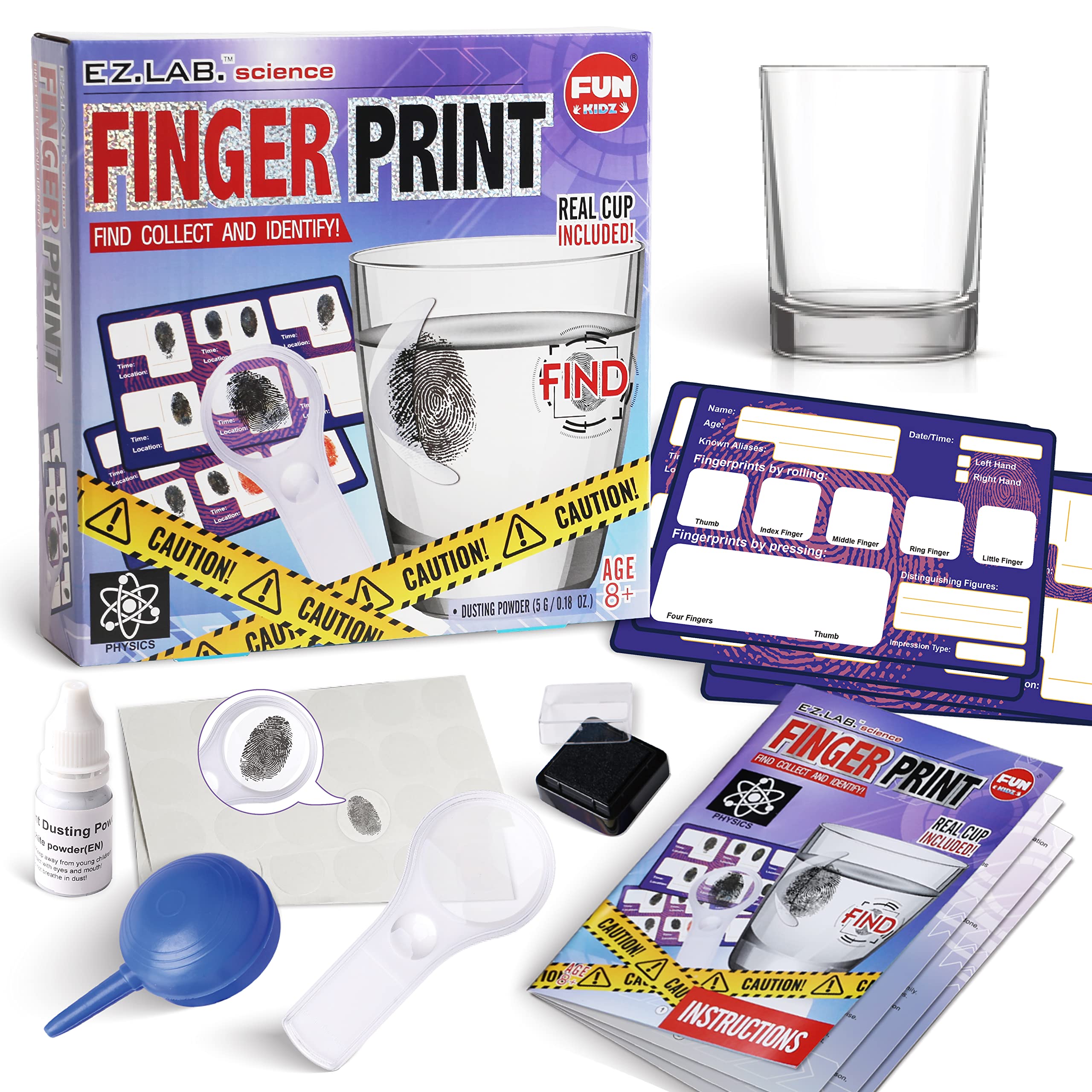 Buy Fingerprint Kit for Kids Ages 8-12, FunKidz Detective Spy Gear ...