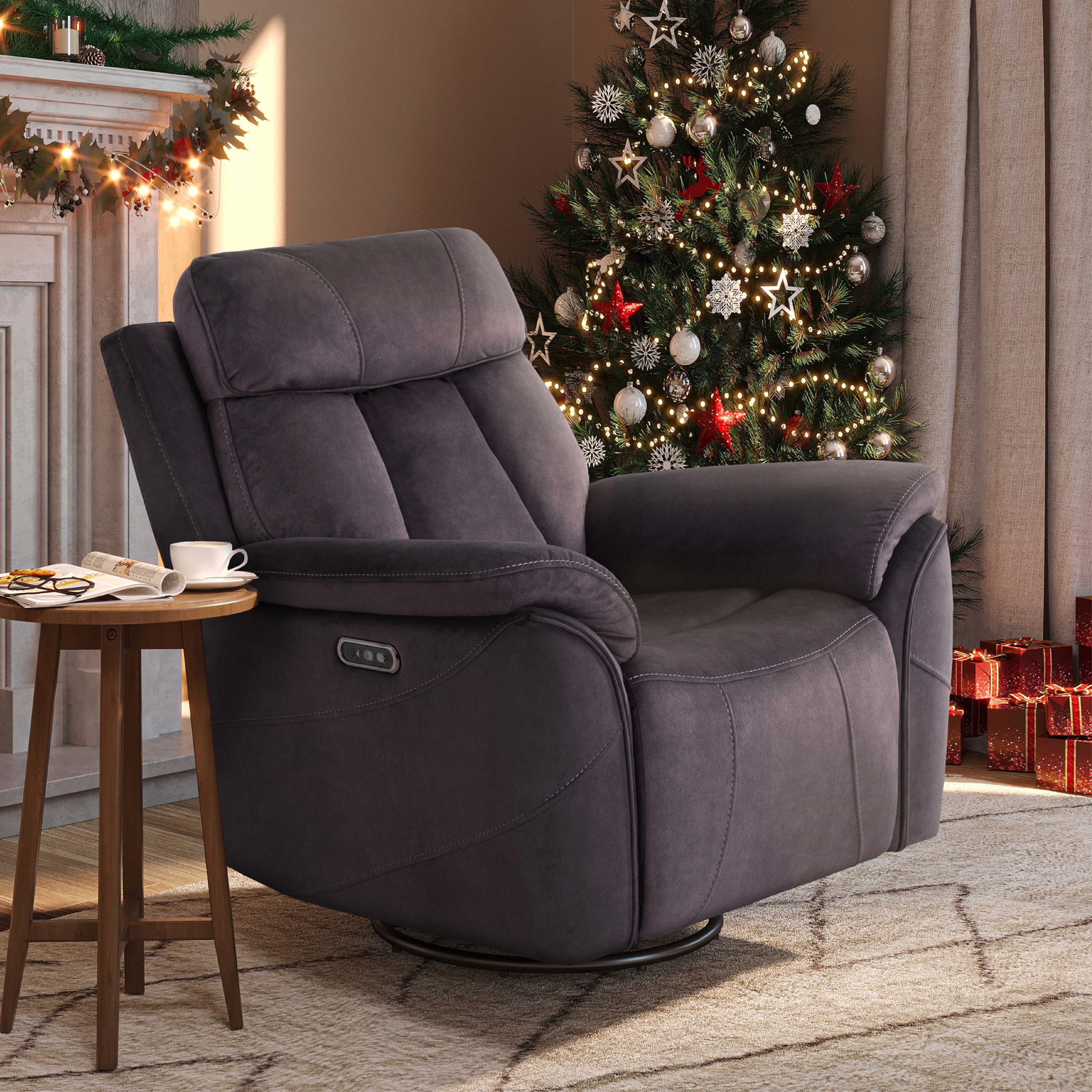 Amazon.com: zzlay Power Swivel Rocker Recliner with Adjustable Headrest ...