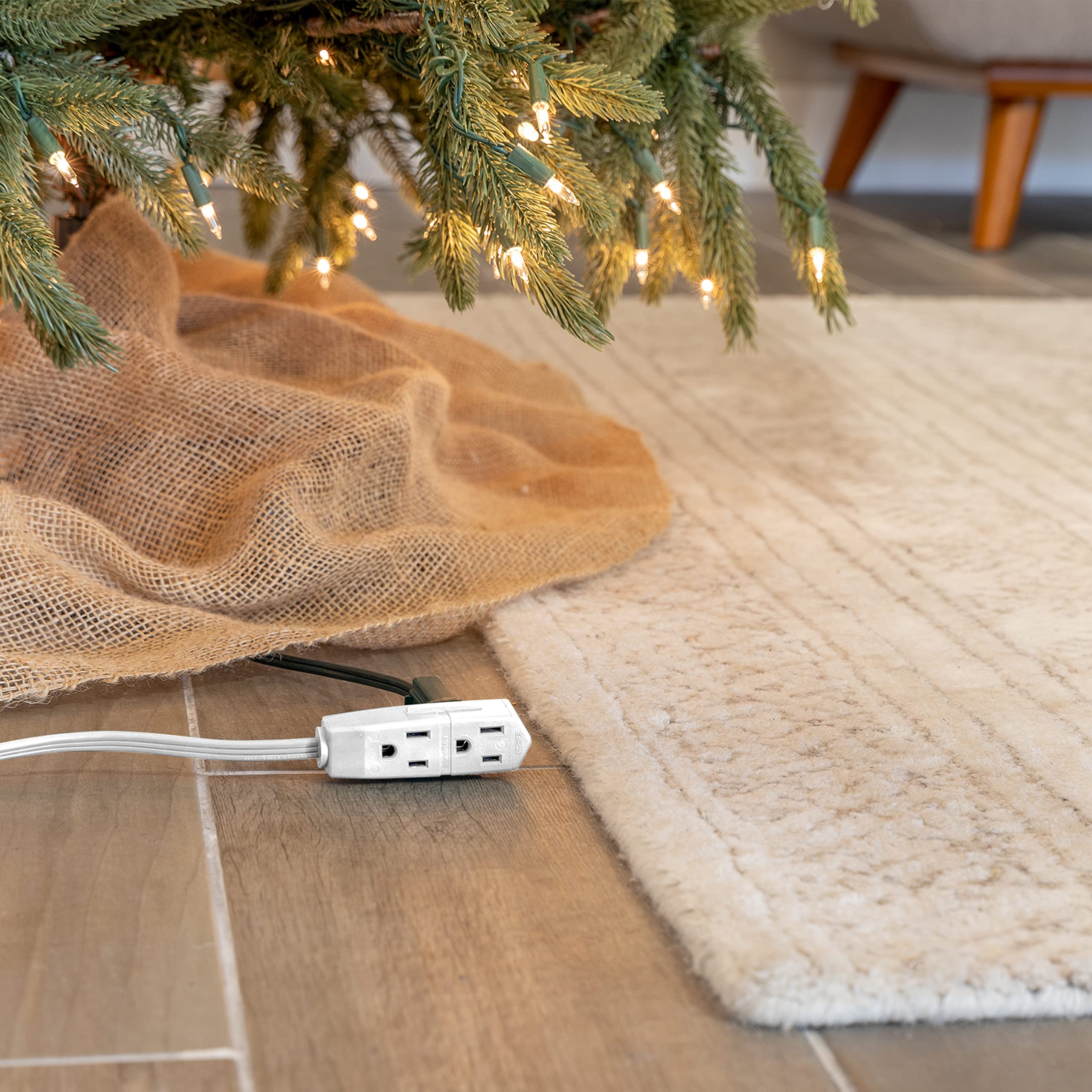 Snapklik.com : GE 3-Outlet Flat Extension Cord 3 Ft Grounded Extension Cord