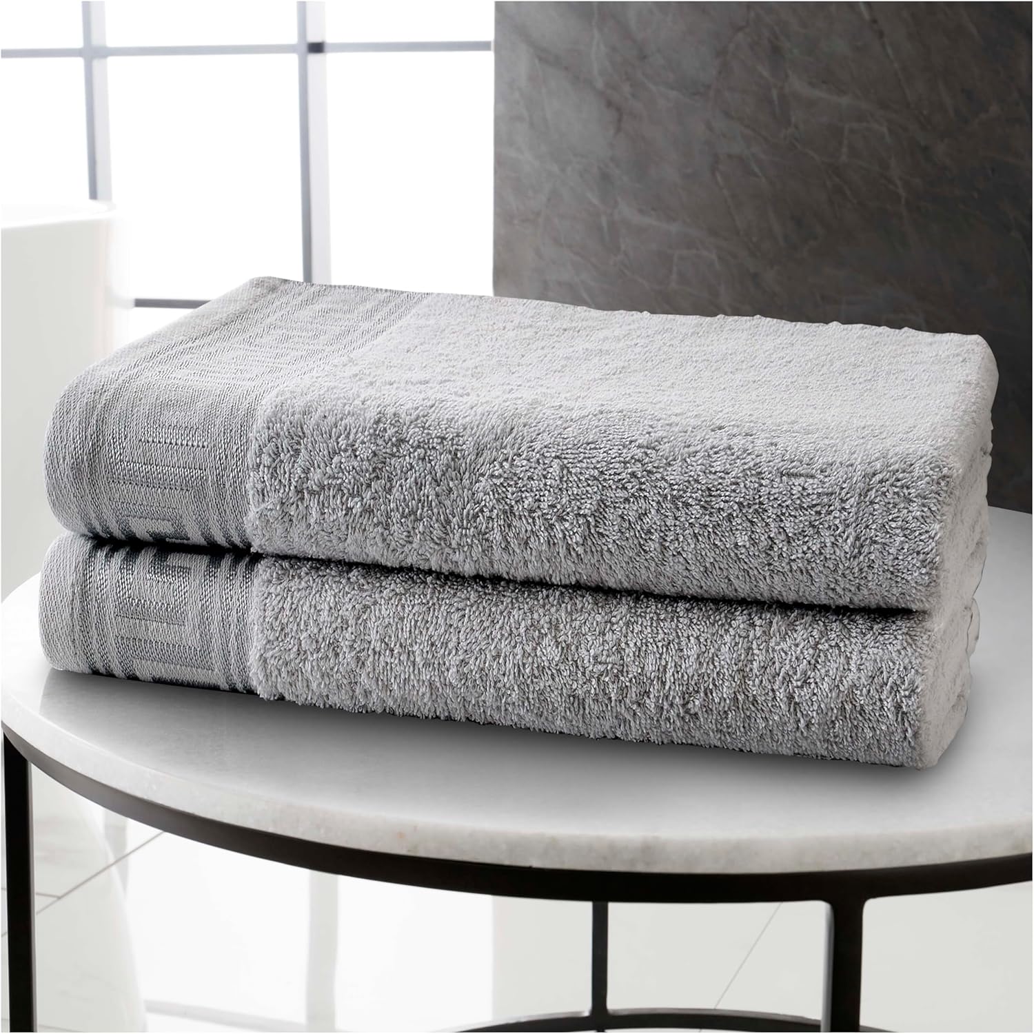 GC GAVENO CAVAILIA Greek Key Jumbo Bath Sheets 2 Pack – Extra Large 500 ...