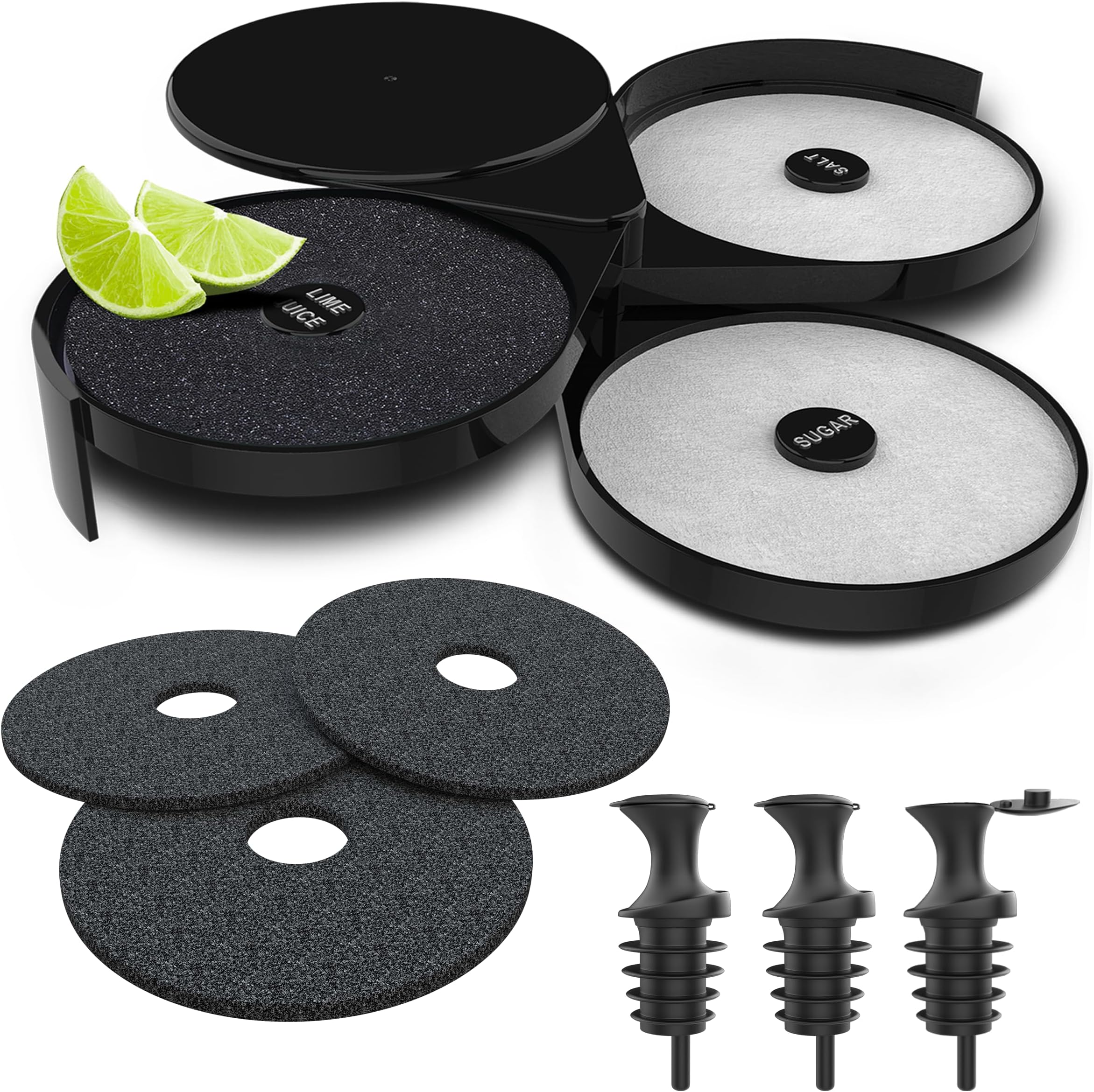 Amazon.com | 3 Tier Bar Glass Rimmer, Margarita Cocktail Salt and Sugar ...