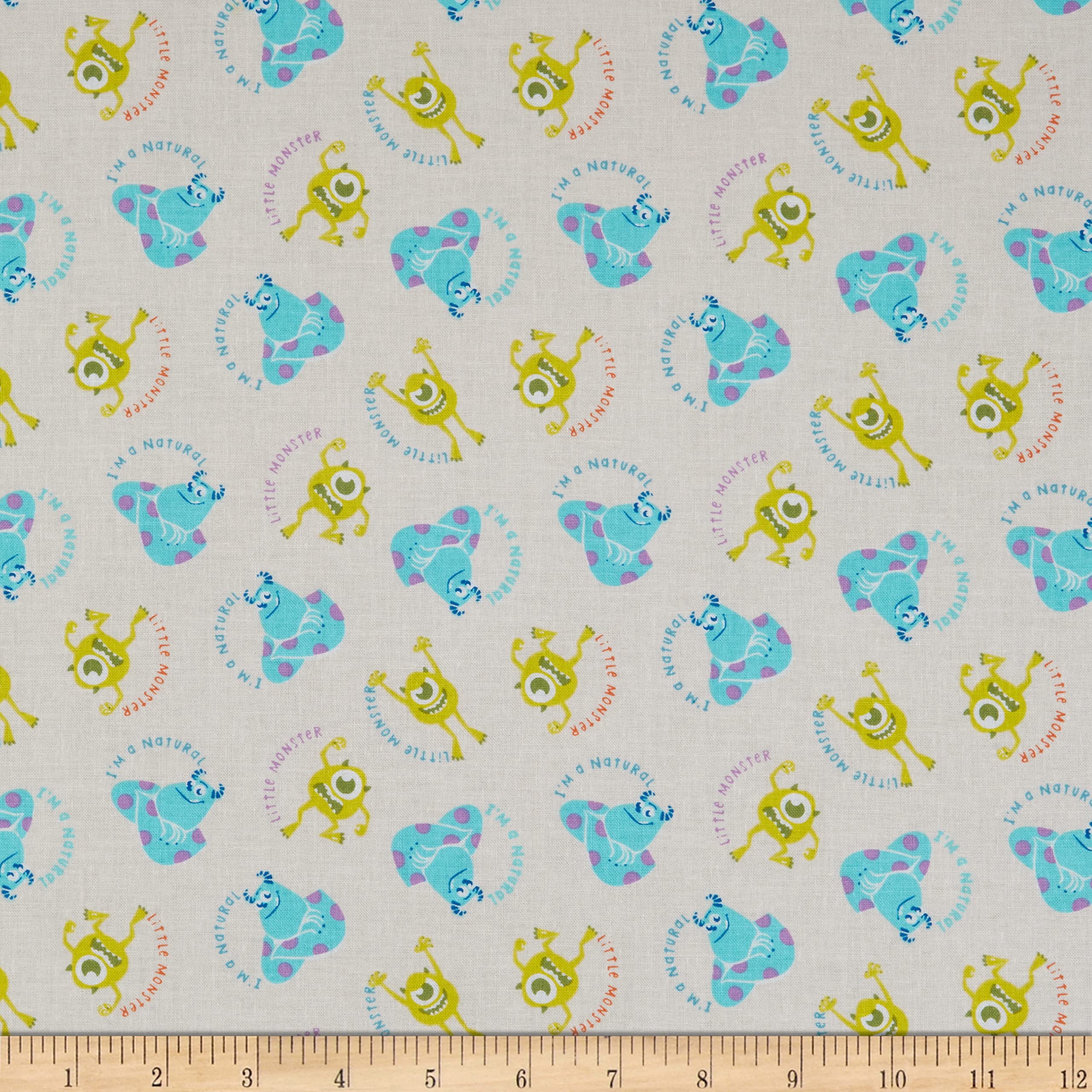 Amazon.com: Disney Pixar Monsters Inc Little Monsters Cream Fabric by ...