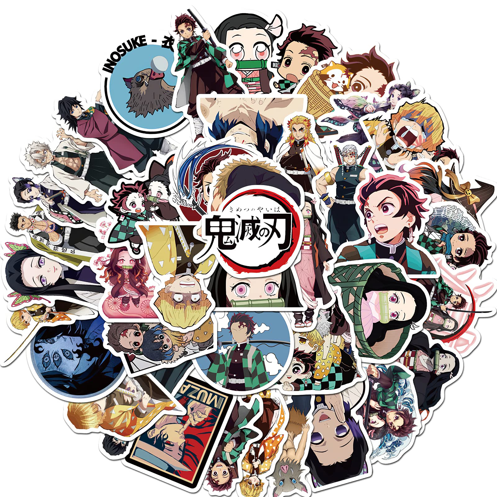 Buy Demon Slayer Stickers Kimetsu No Yaiba Stickers Waterproof Laptop ...