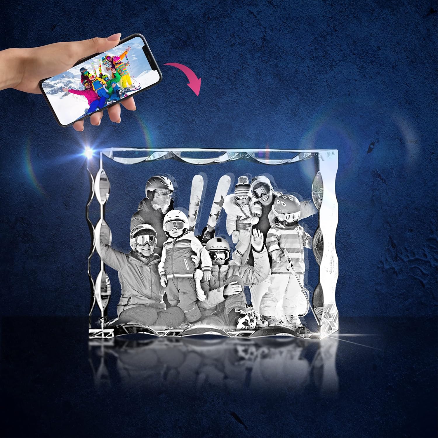 Amazon.com - 3D innovation 2D Crystal Photo - 2D Serrated Crystal ...