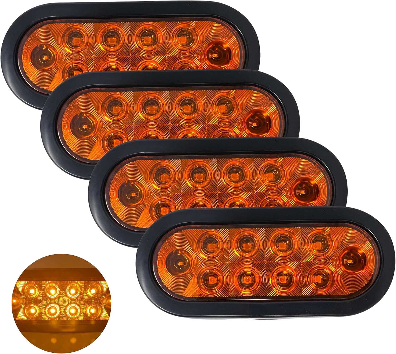 Amazon.com: All Star Truck Parts [4x Amber] 6" Oval 10 LED Trailer ...
