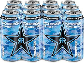 Rockstar Energy Drink Revolt Blue Raz, 473 mL Cans,12 Pack : Amazon.ca ...