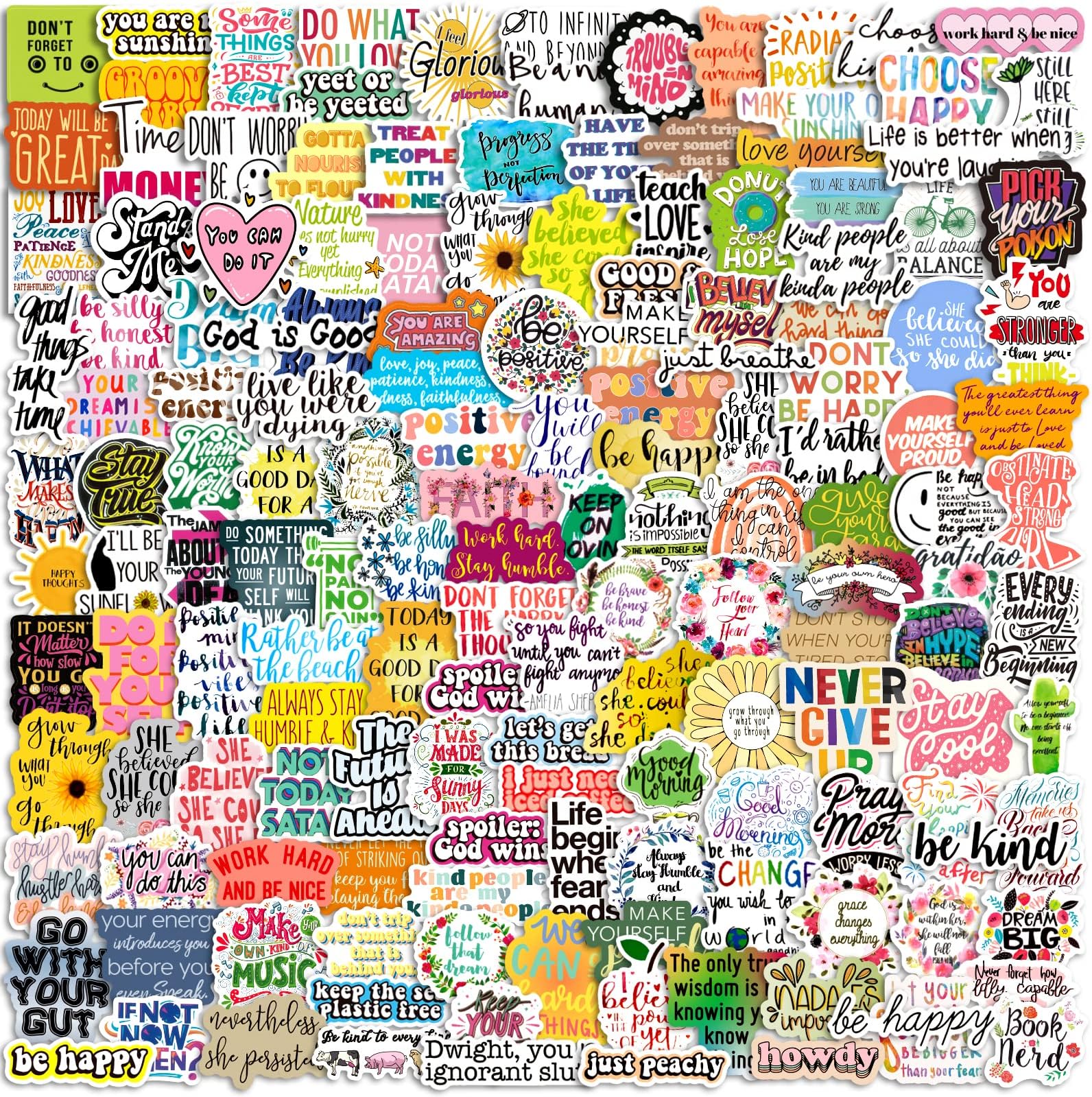 Amazon.com: 100pcs Motivational Stickers Pack, Positive Encouragement ...