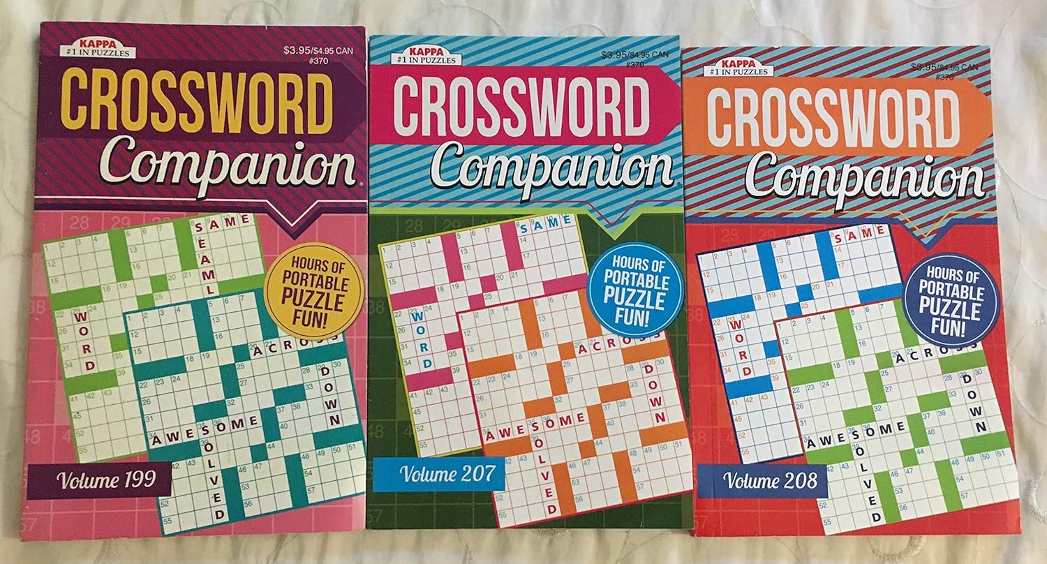 Lot of 3 Kappa Crossword Companion Puzzles Crosswords Puzzle Books 2017 ...