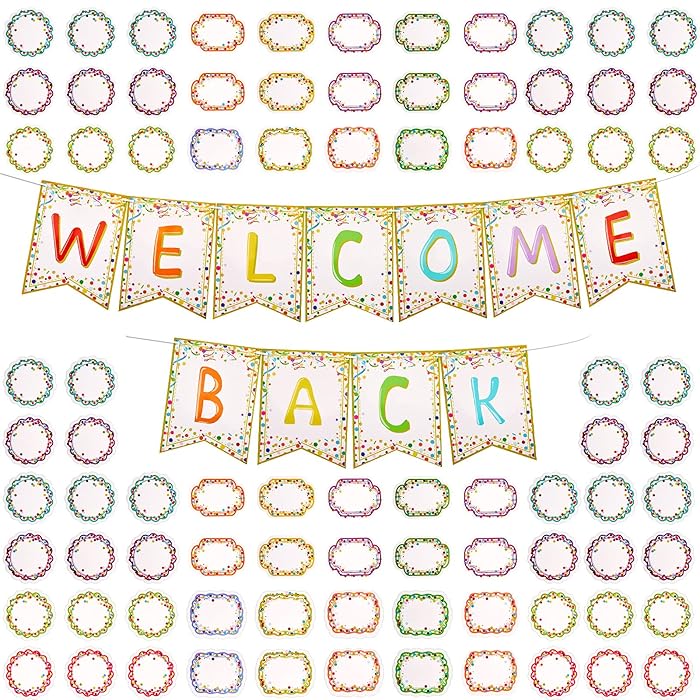 Buy 60 Pieces Confetti Accents and 1 Confetti Welcome Pennant Banner ...