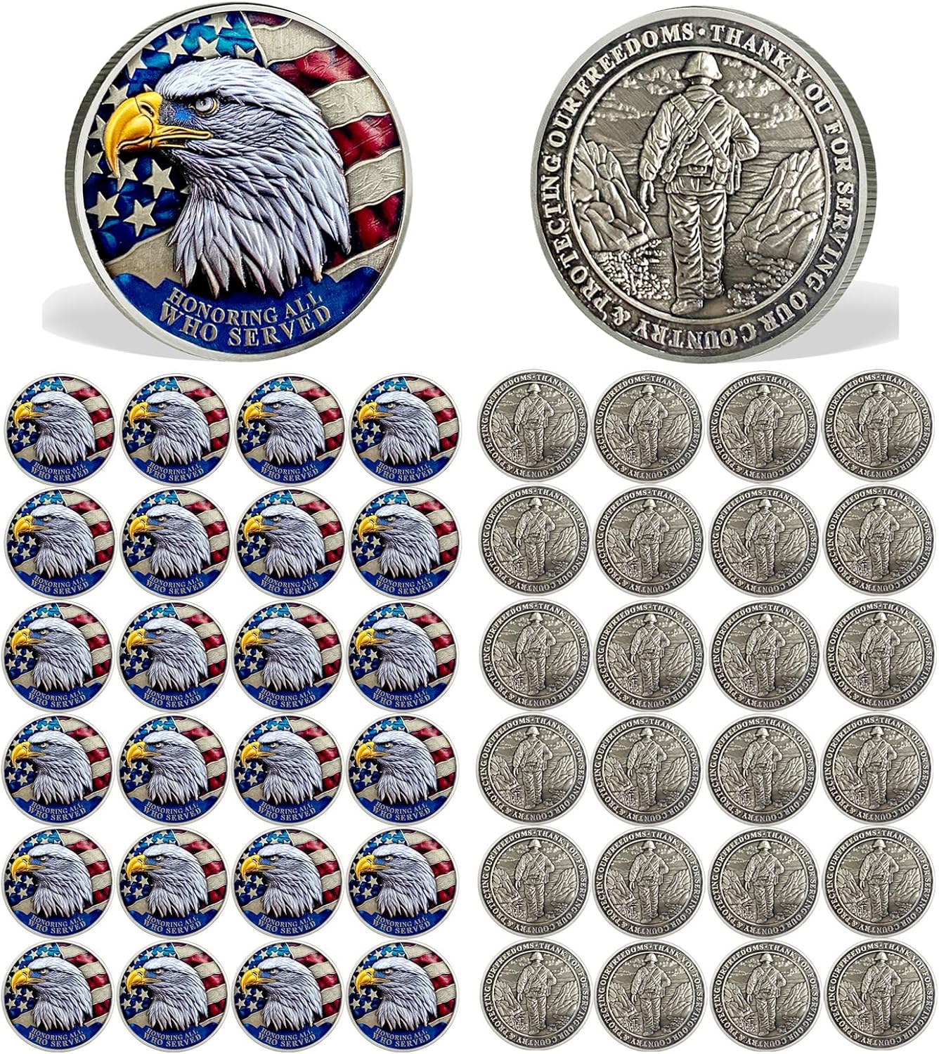 Amazon.com : 20 PCS AtSKnSK Challenge Coin Thank You for Your Service ...