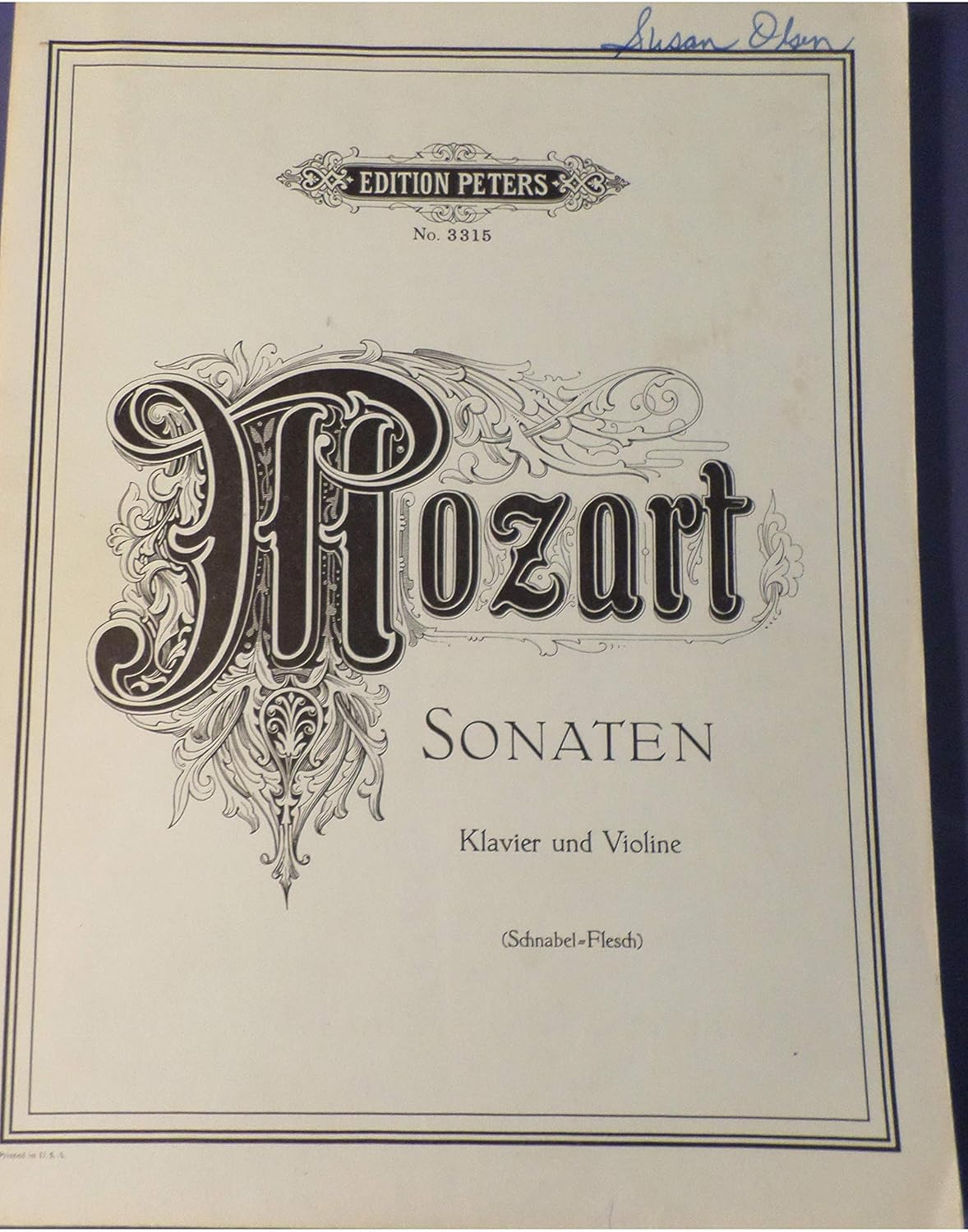 W.A. Mozart Sonaten Fur Klavier Und Violine: Carl Flesch Herausgegeben ...